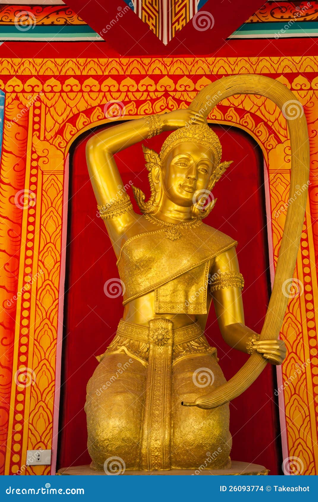 Golden thai goddess stock photo. Image of architectural - 26093774