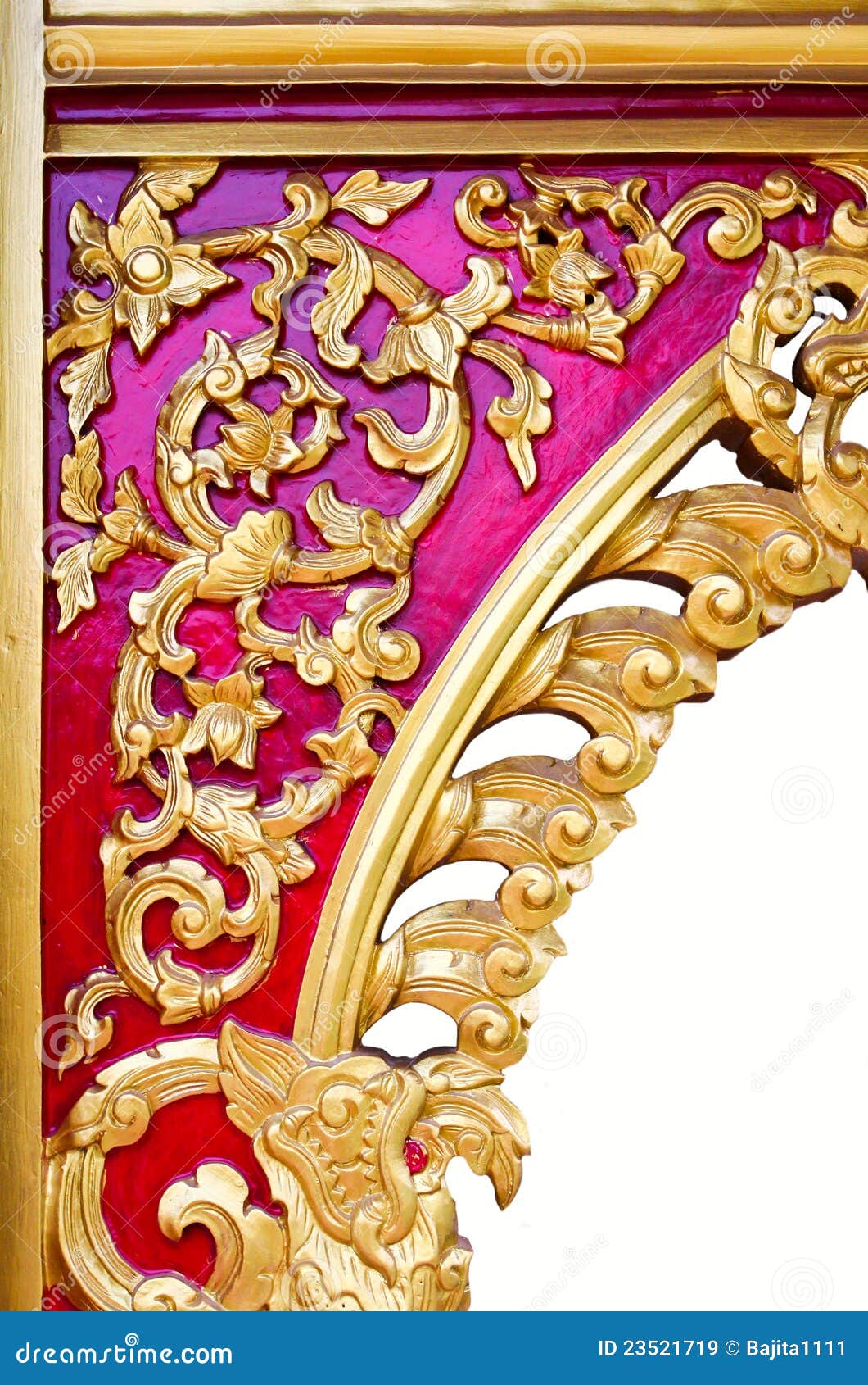 Golden Thai Pattern Design on Temple Wall Stock Image - Image of buddha ...