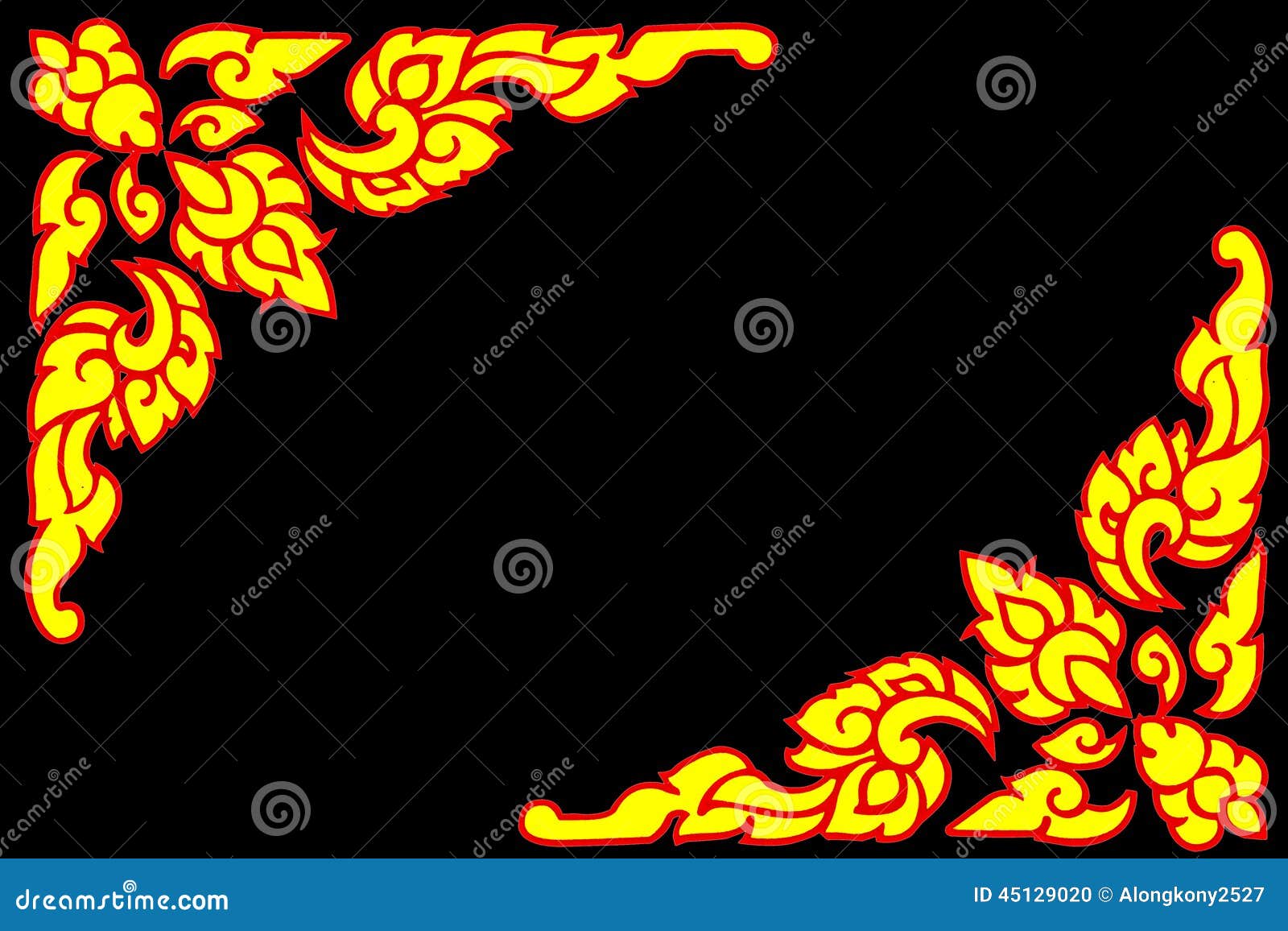 Golden Thai Style Pattern On Wall, Traditional Art Stock Photography ...