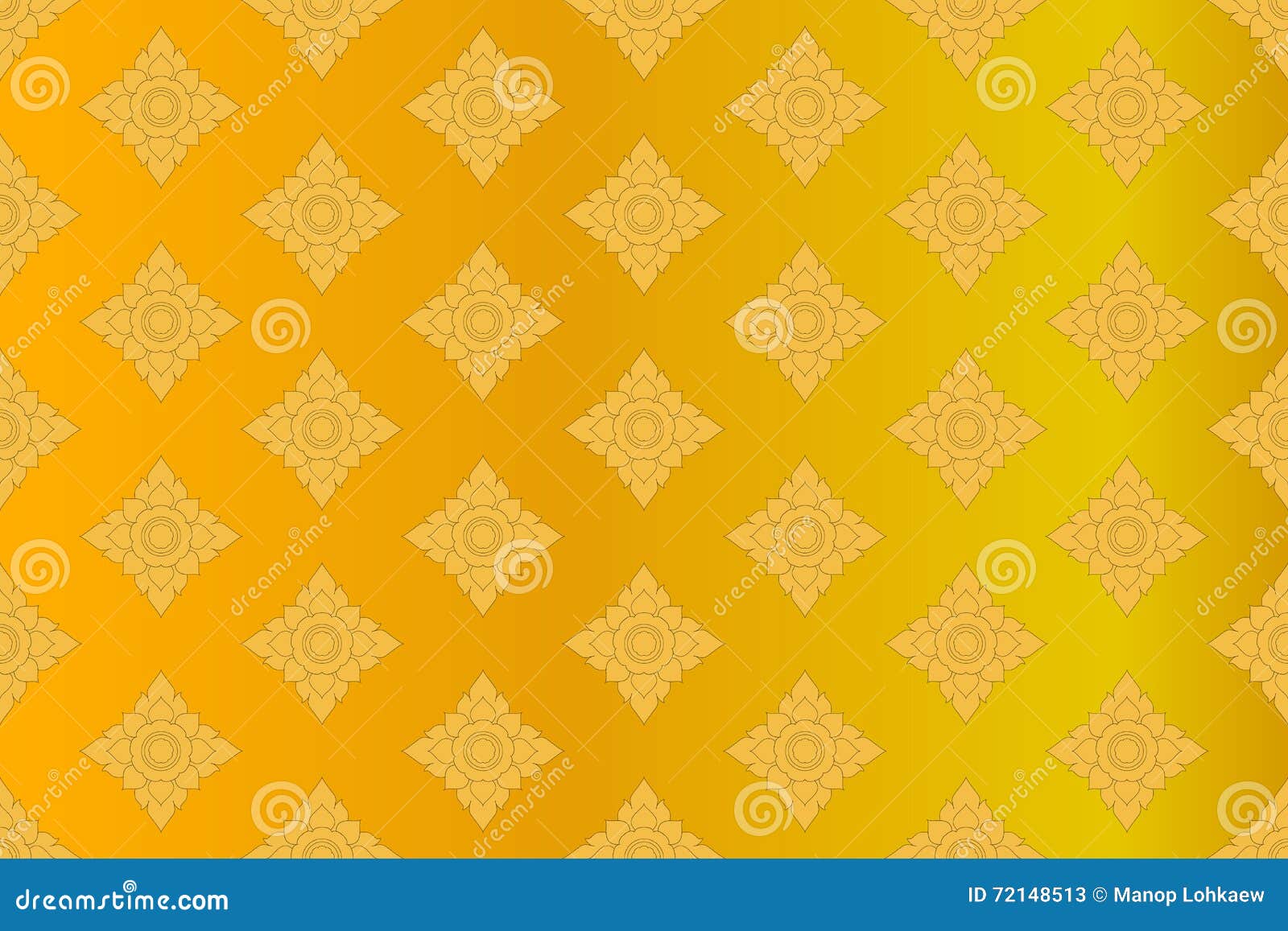 Golden Thai Vintage Pattern Abstract Background Stock Vector ...