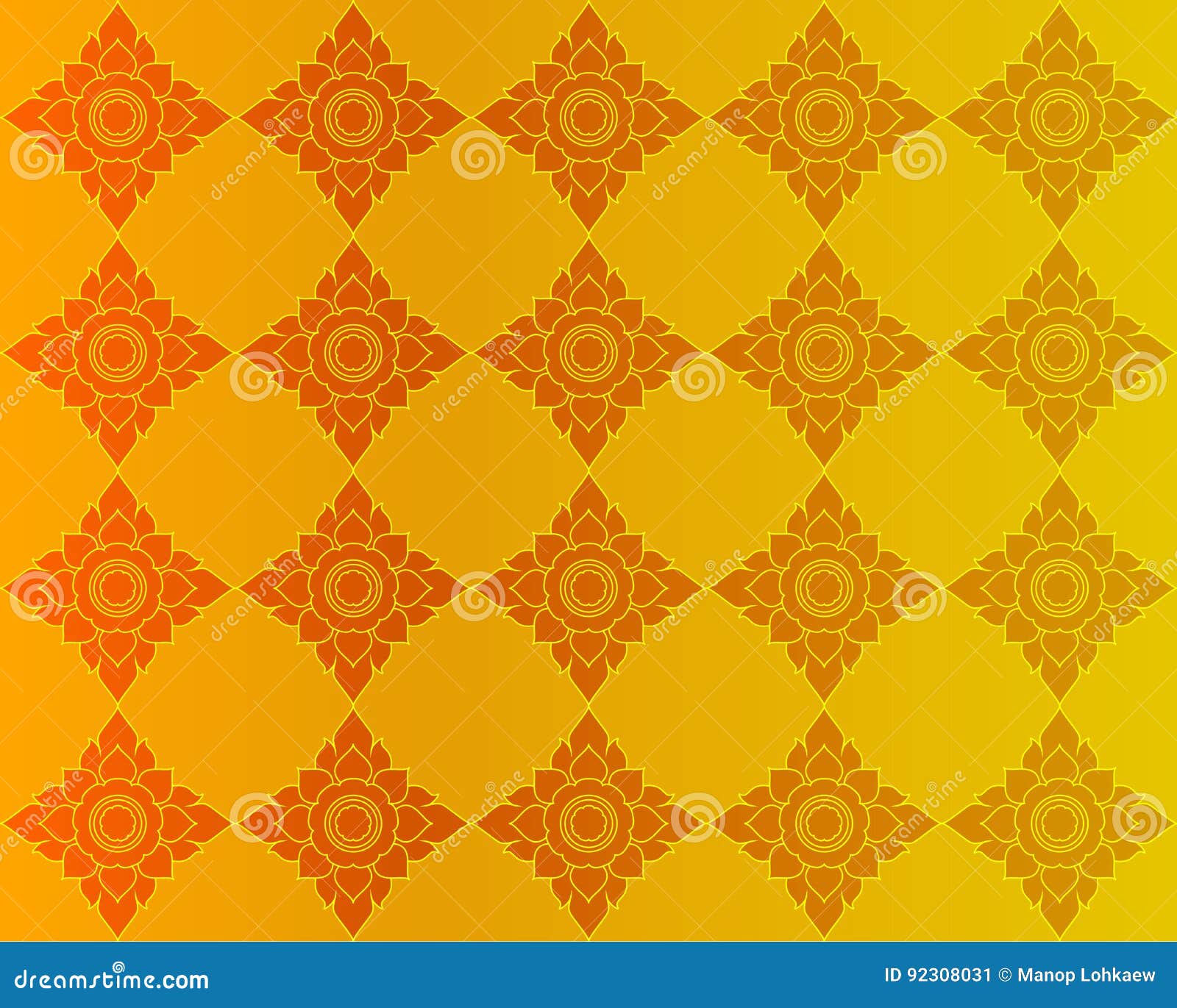 Golden Thai Vintage Pattern Background Stock Illustration ...