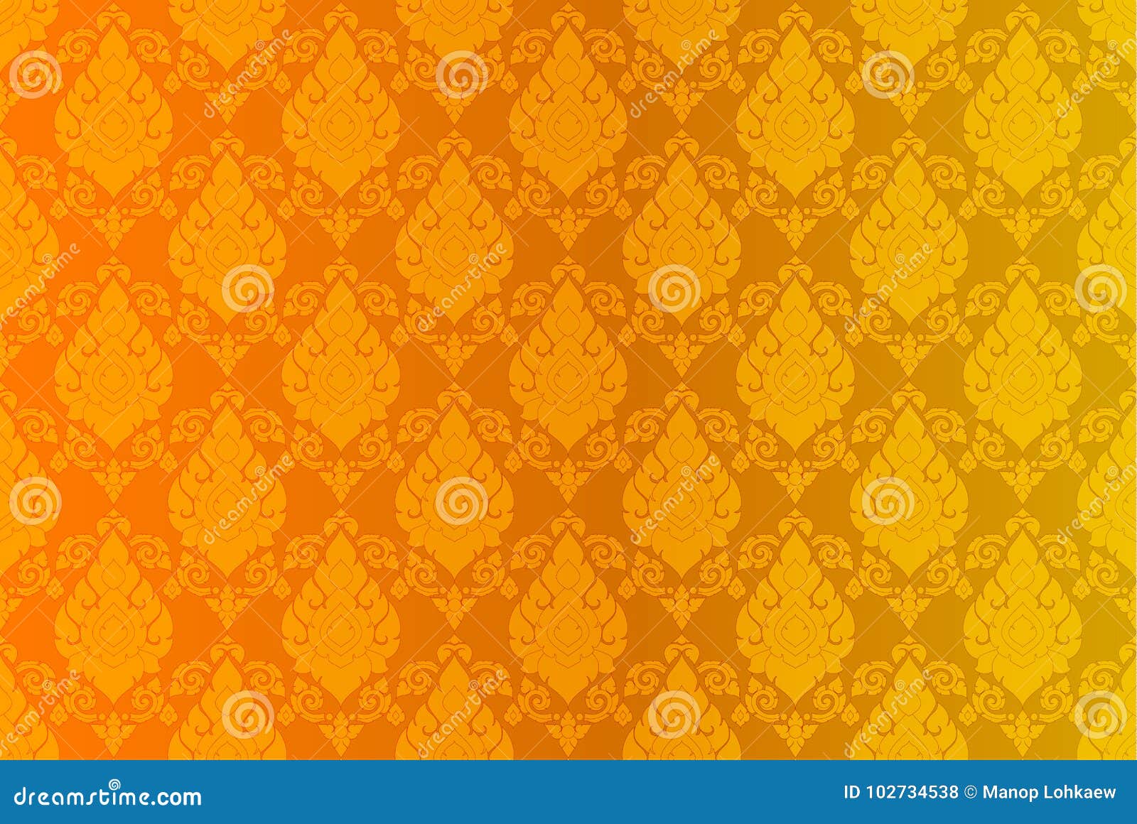 Golden Thai Vintage Pattern Vector Abstract Background Stock Vector ...