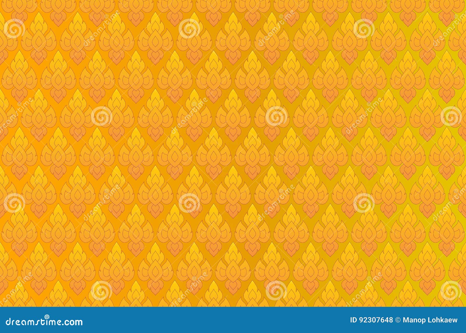 Golden Thai Vintage Pattern Vector Background Stock Vector ...