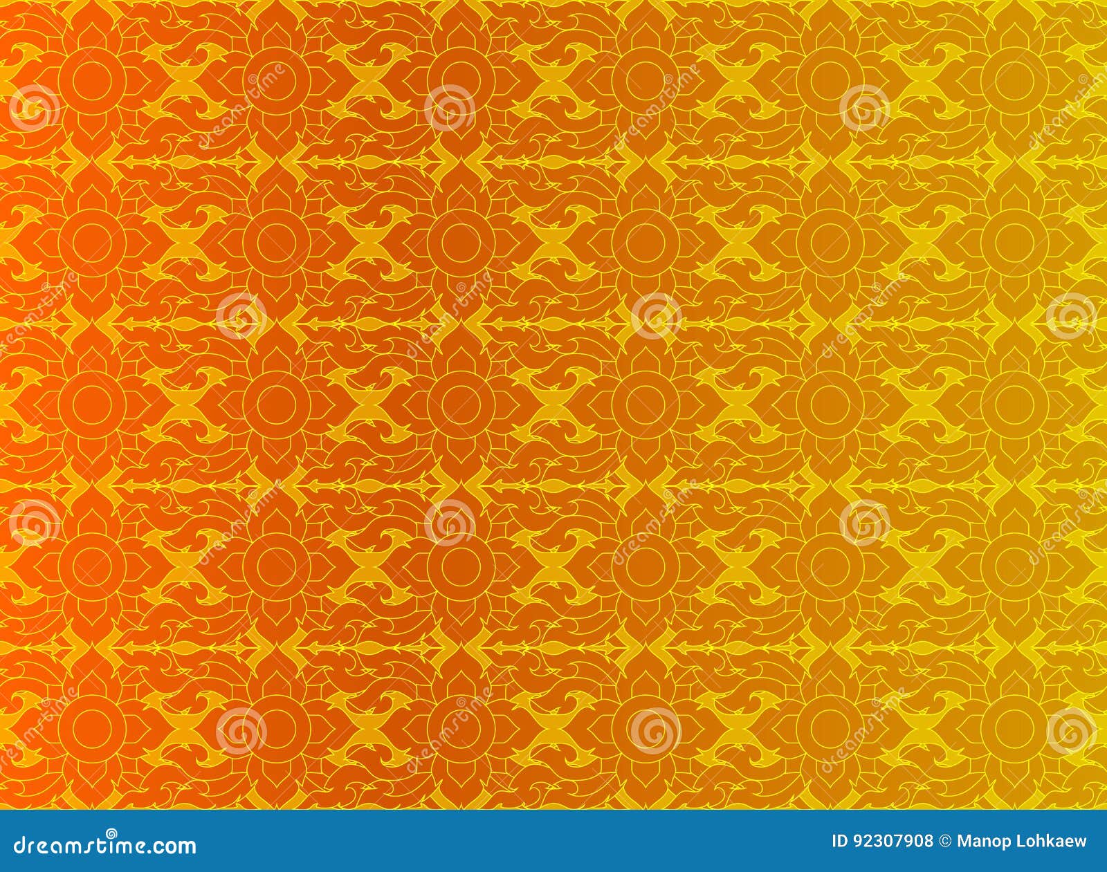 Golden Thai Vintage Pattern Vector Background Stock Vector ...
