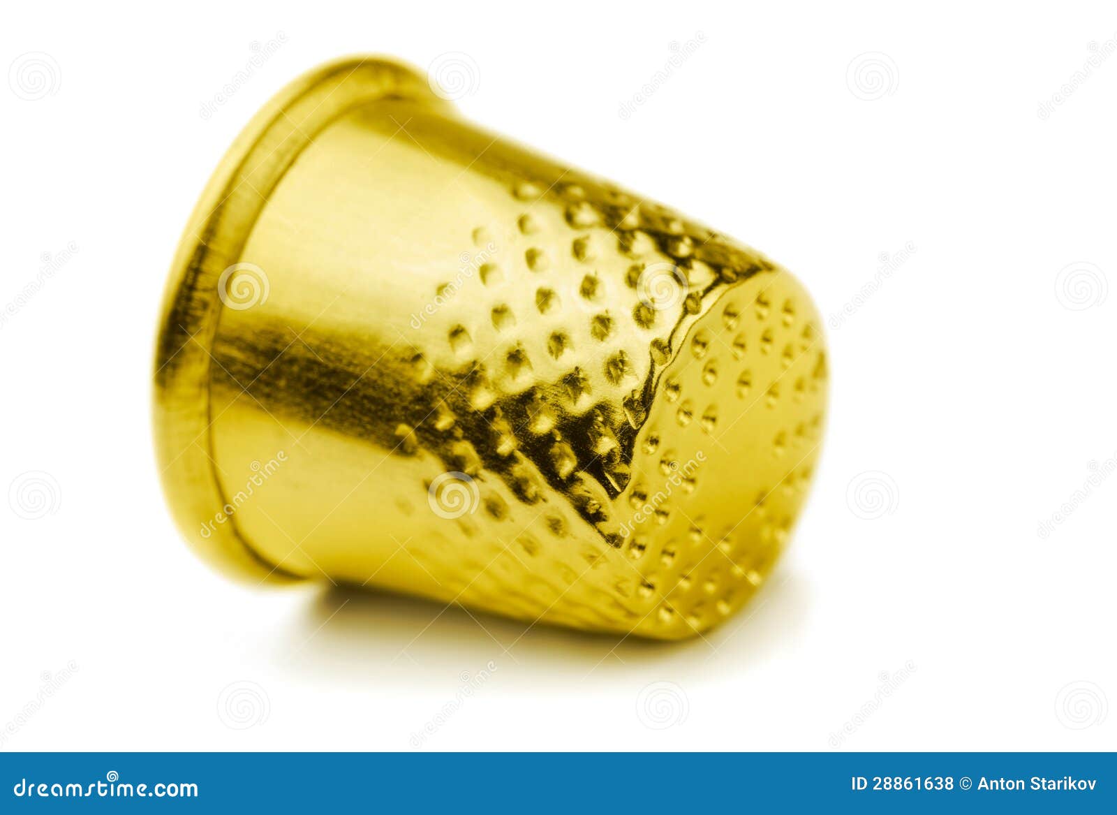 Golden thimble stock photo. Image of product, protection - 28861638
