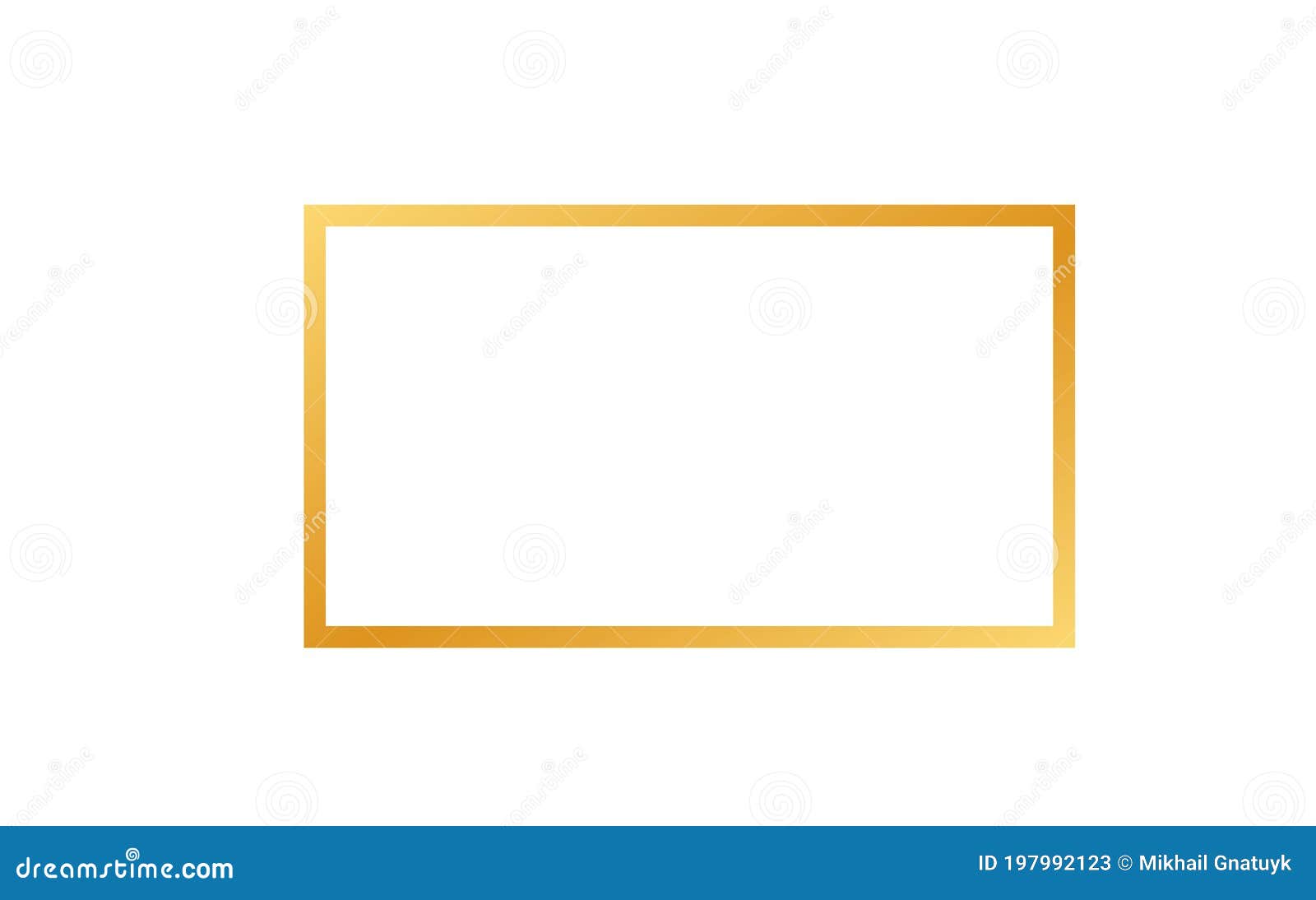 Golden Thin Rectangular Frame on the White Background. Perfect Design ...