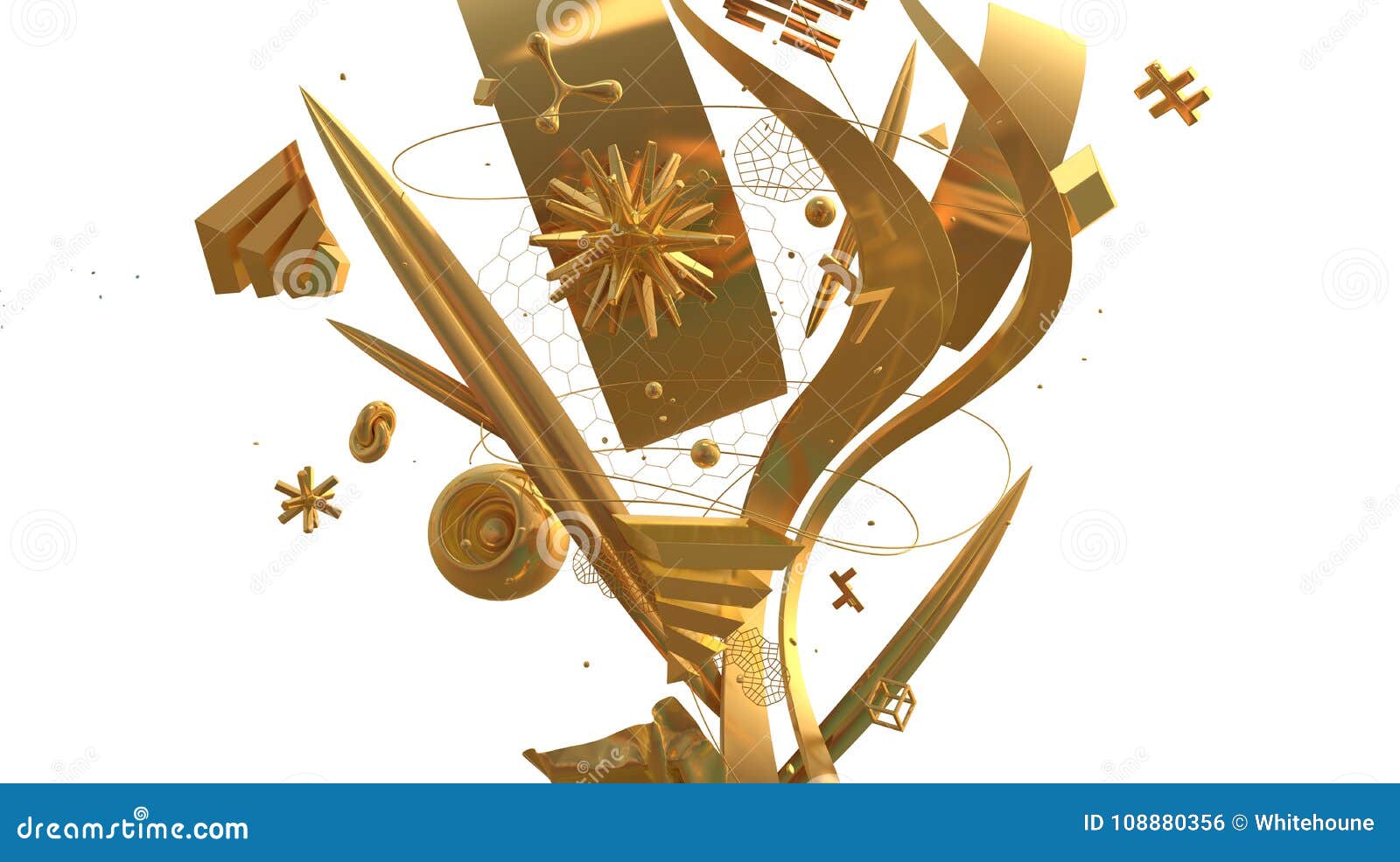 Golden things abstraction stock illustration. Illustration of golden ...