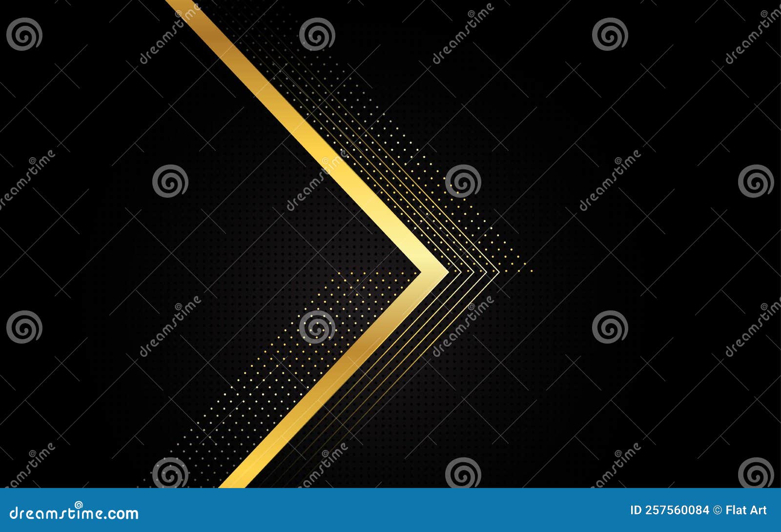 Golden Thread on Black Background Stock Illustration - Illustration of ...