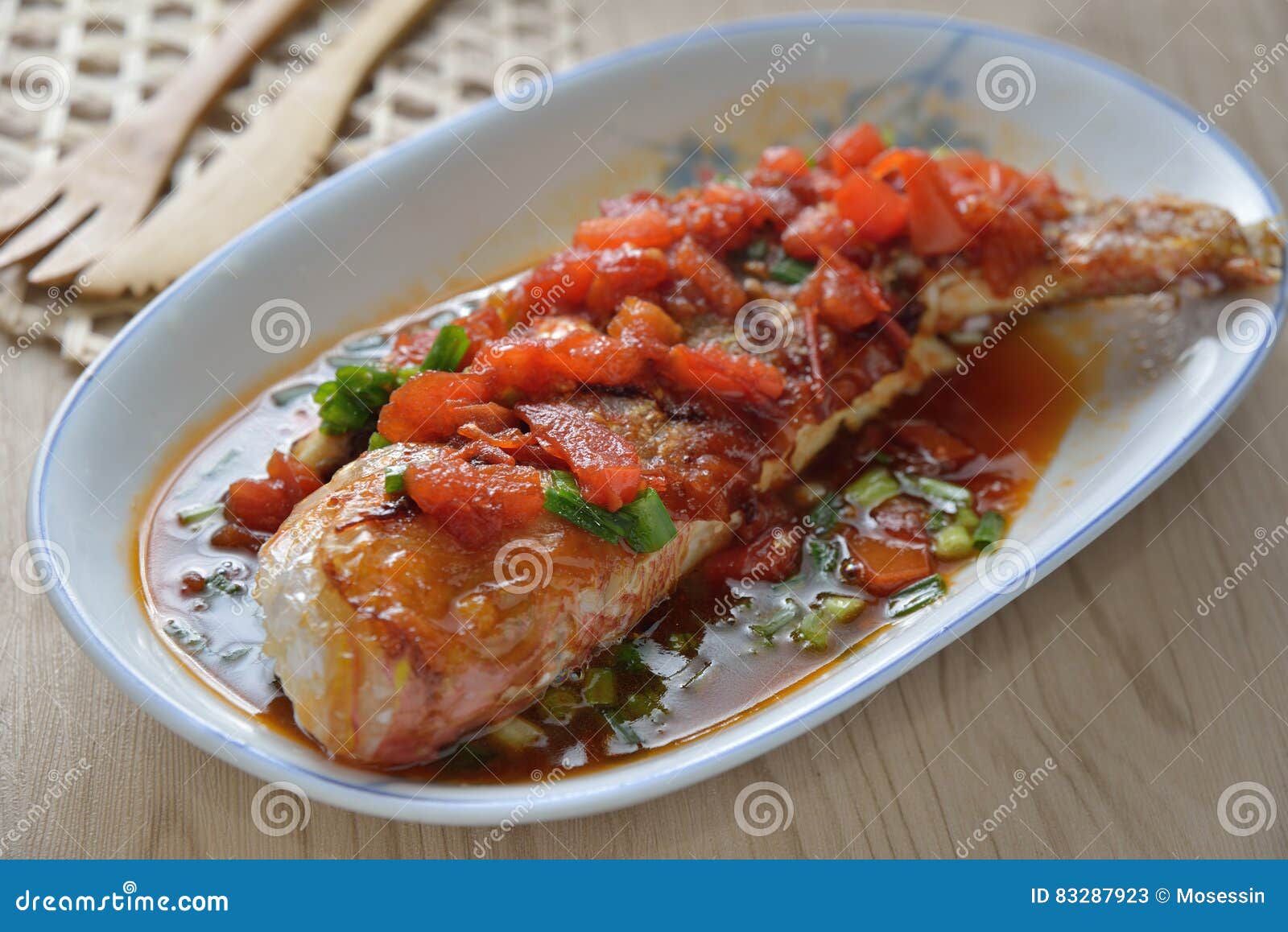 Golden Threadfin Bream Fish Stock Image - Image of tomato, threadfin ...