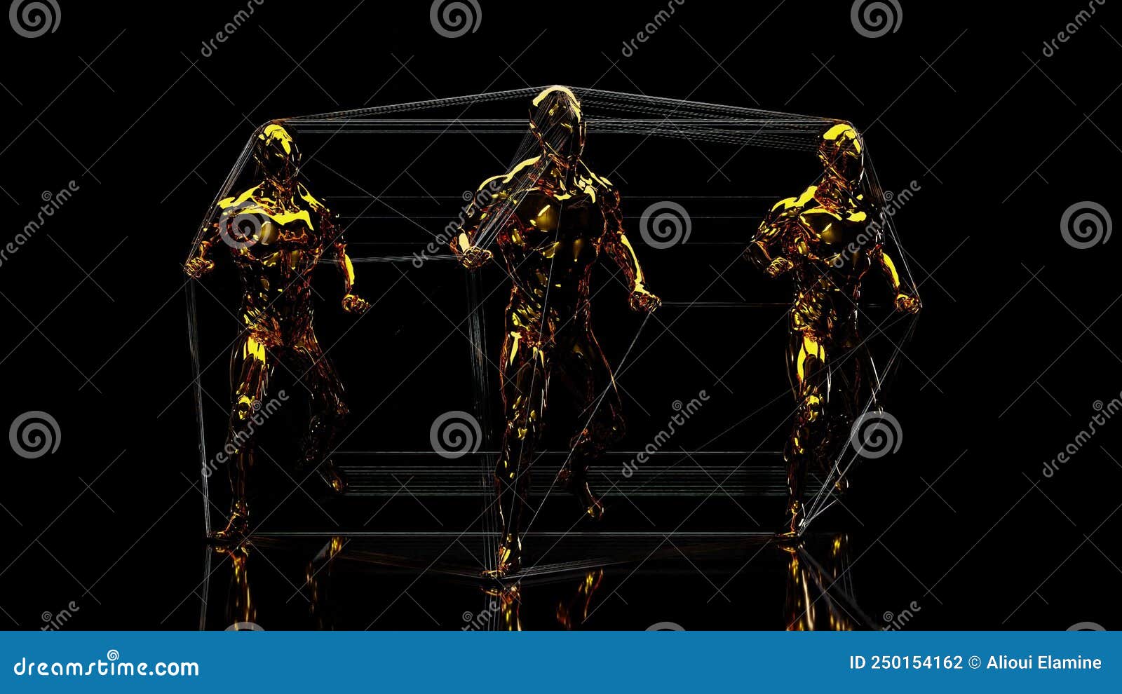 Golden Three Characters Dancing Hip Hop, Running Man Dance, Loop ...