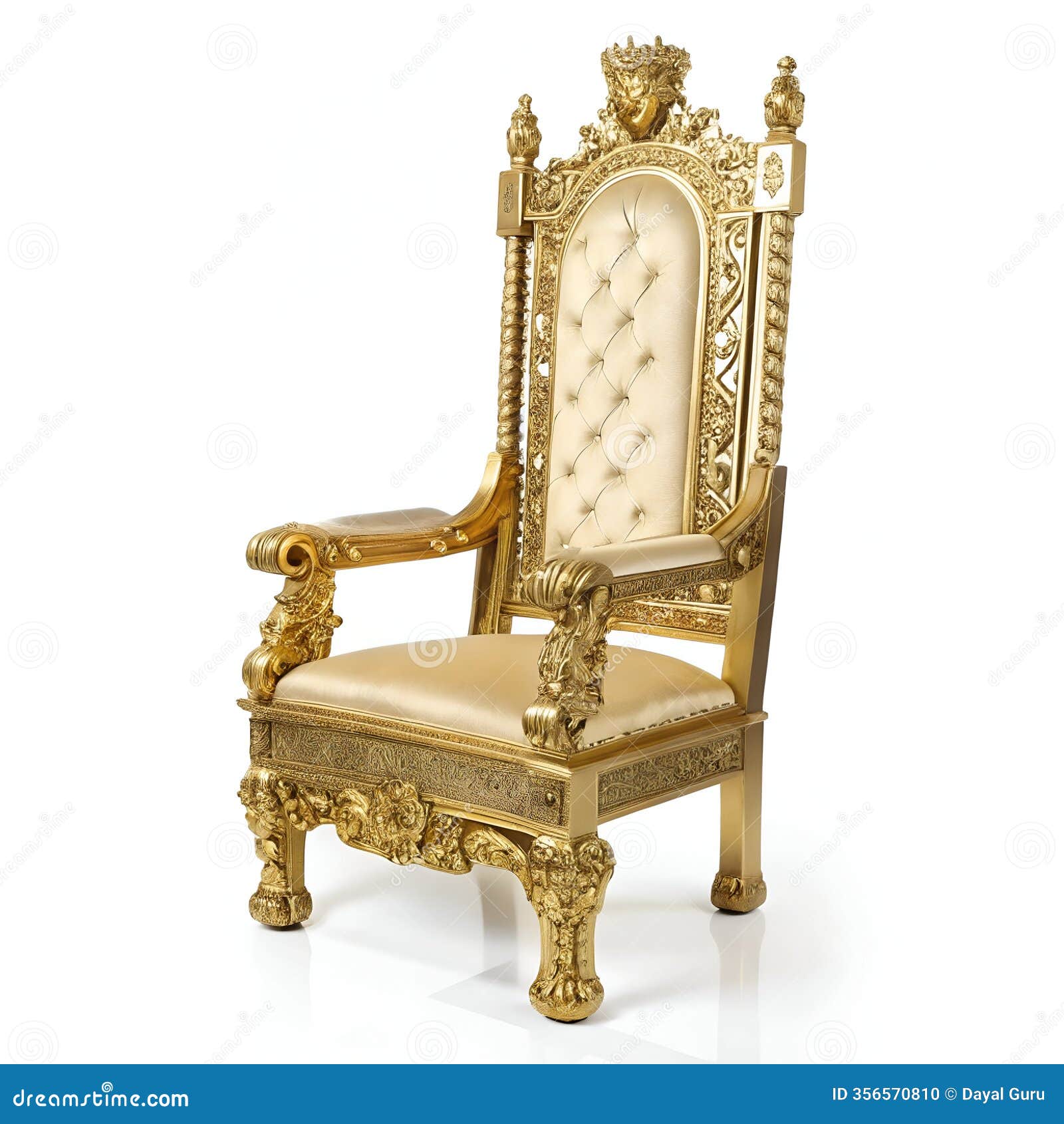 Golden Throne With Red Velvet. Fairy Kingdom. Vector Illustration ...