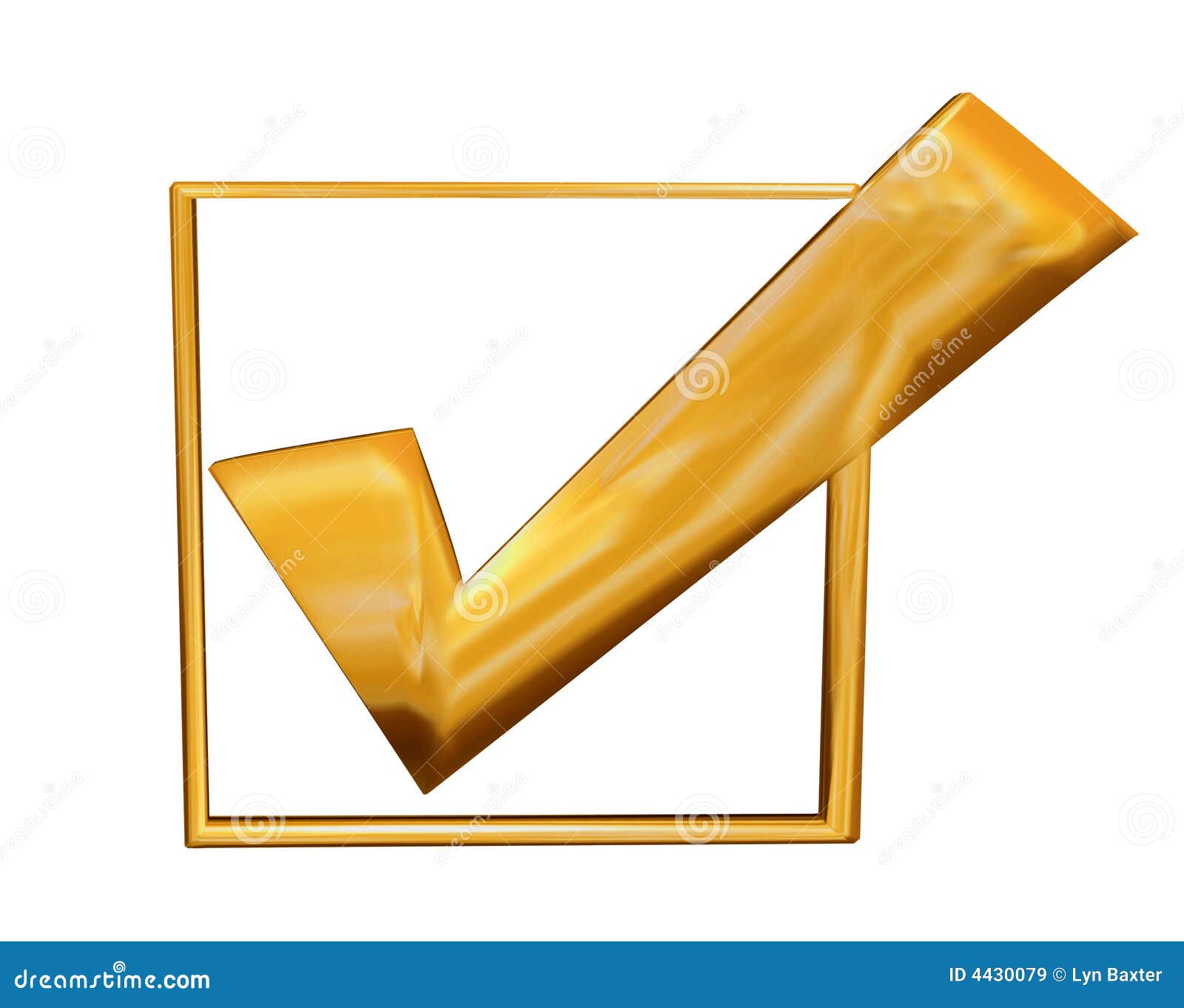 Golden tick stock illustration. Illustration of success - 4430079