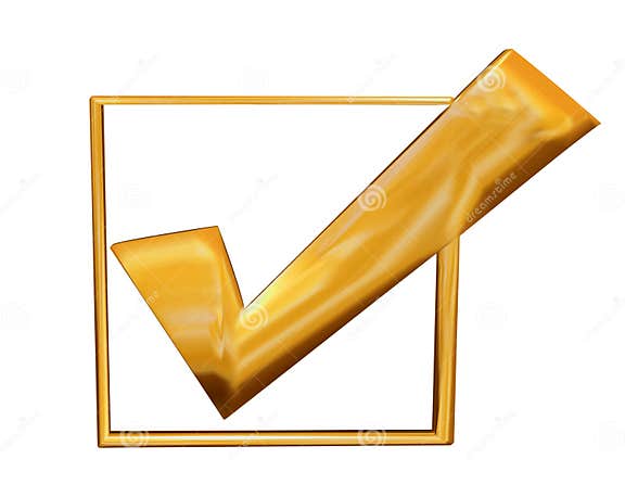 Golden tick stock illustration. Illustration of success - 4430079