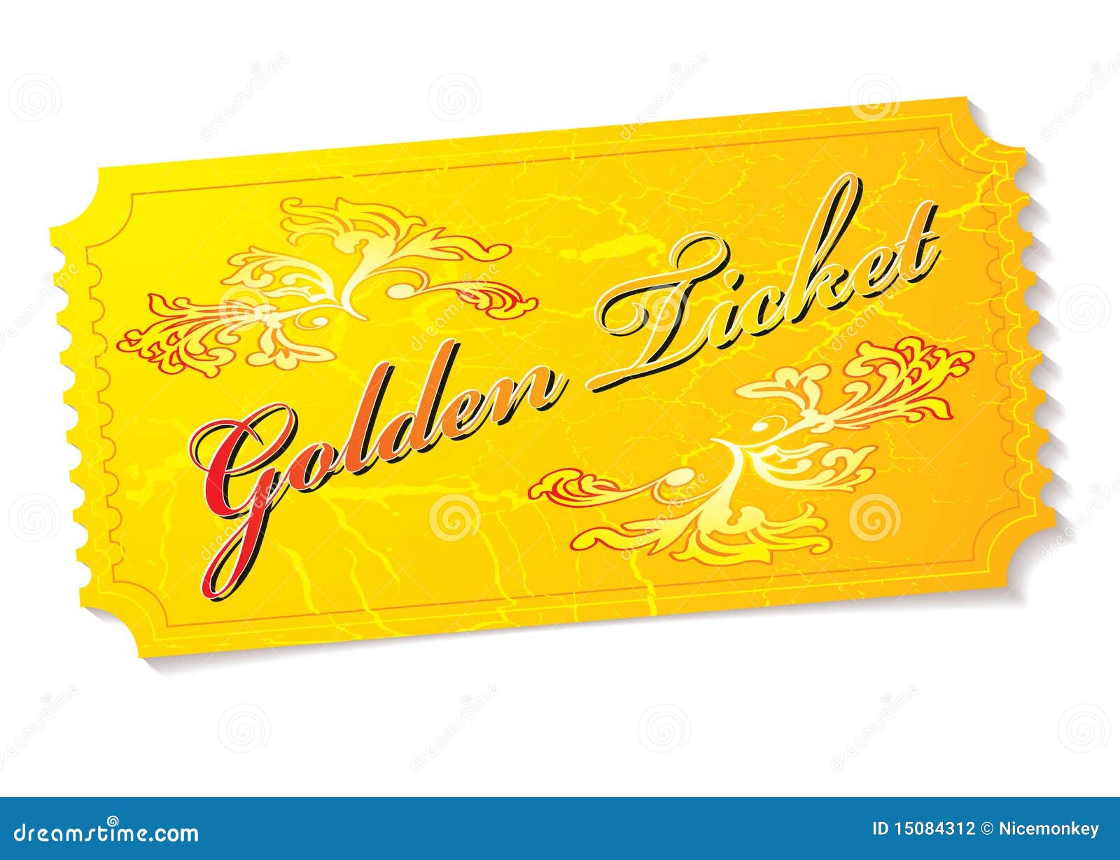 Golden ticket stock vector. Illustration of element, icon - 15084312