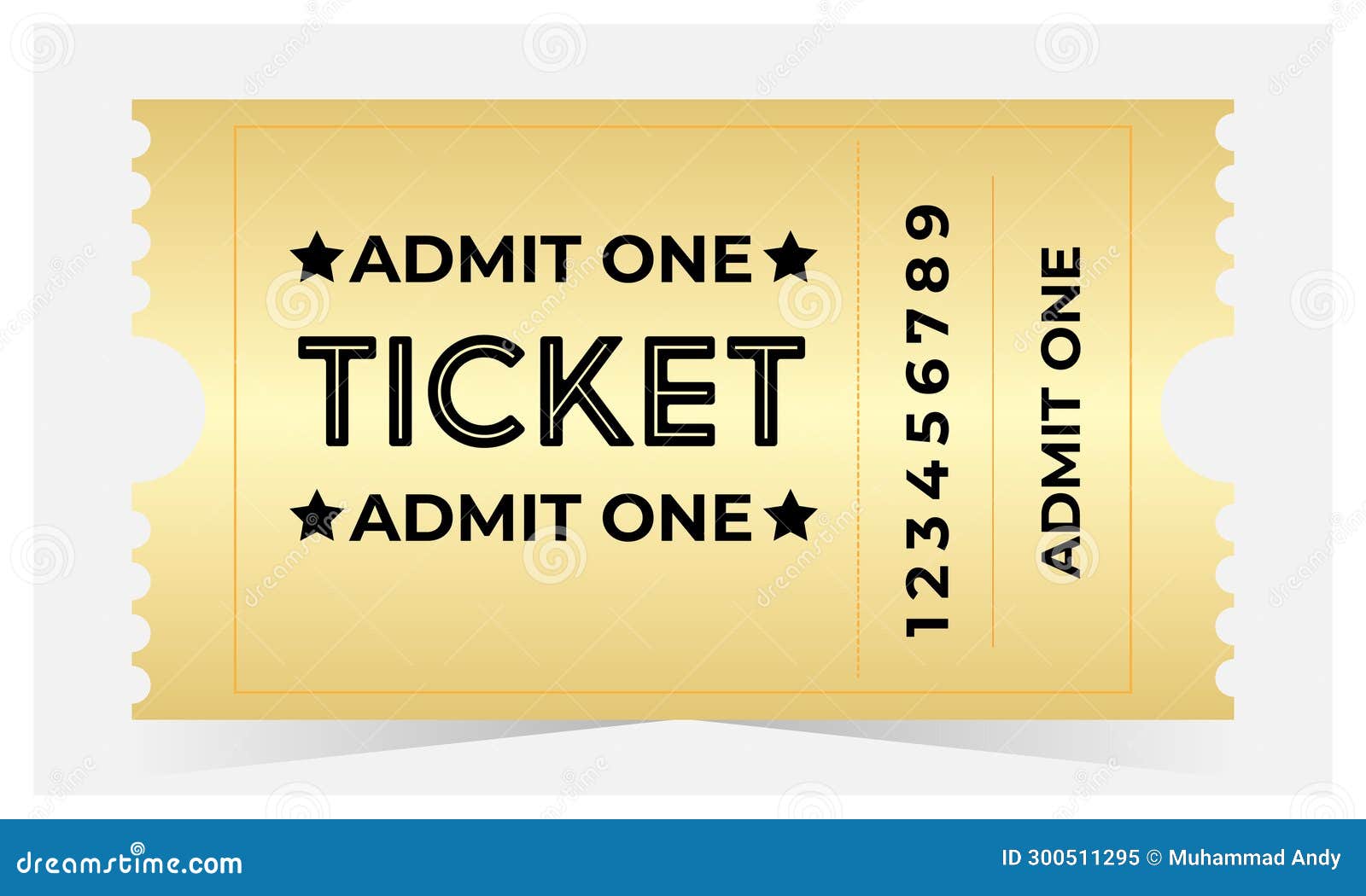 Golden Ticket Coupon Simple Design Vector Illustration. Can Be Used for ...