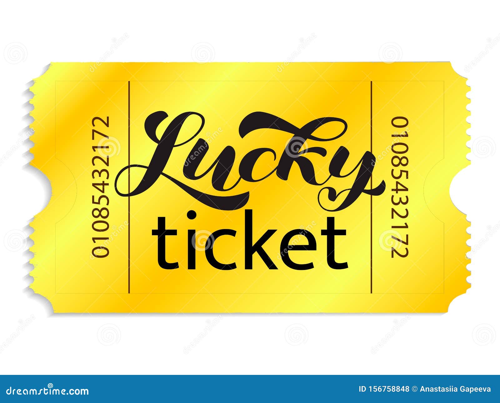Golden Ticket Isolated on White Background. Lucky Ticket Lettering ... Golden Ticket Isolated on White Background. Lucky Ticket Lettering ...