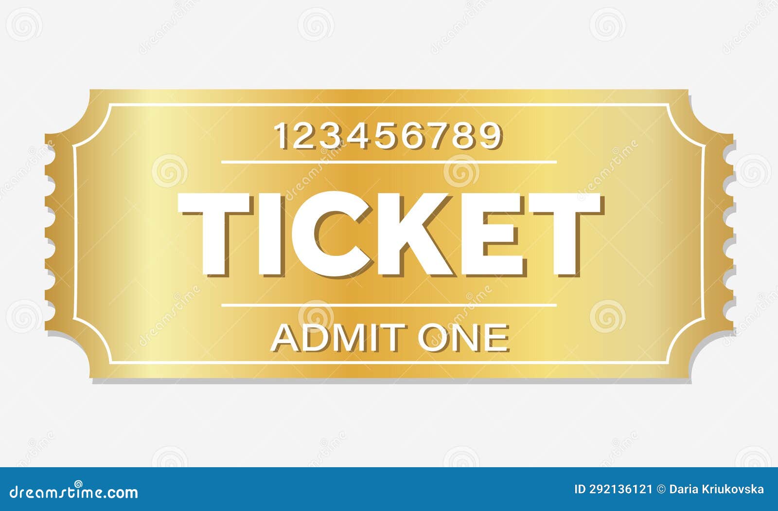 Golden Ticket. Vector Illustration of Gold Ticket Stock Vector ...