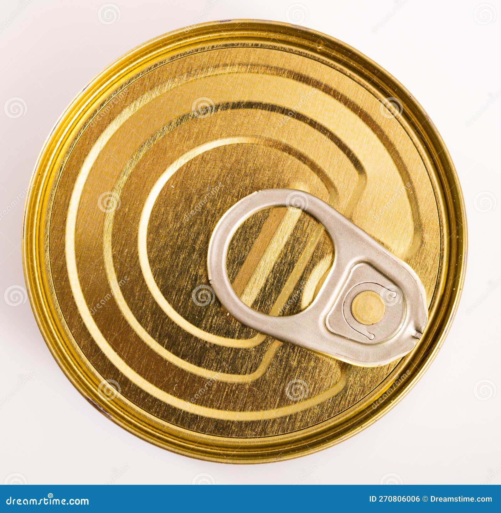 Golden Tin Can on White Surface Stock Photo - Image of golden, food ...