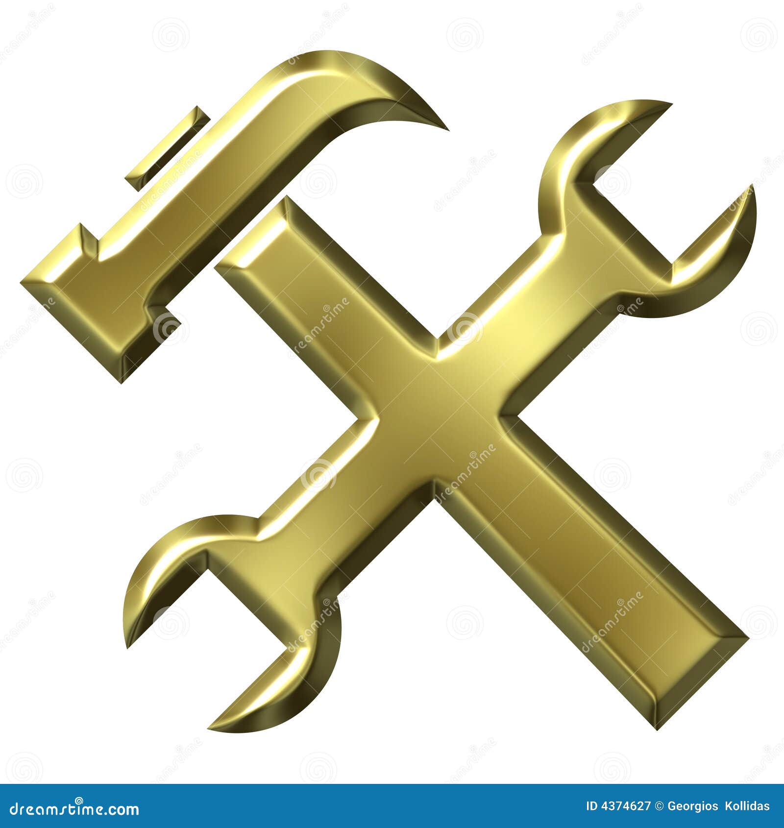 Golden Tools stock illustration. Illustration of wrench - 4374627