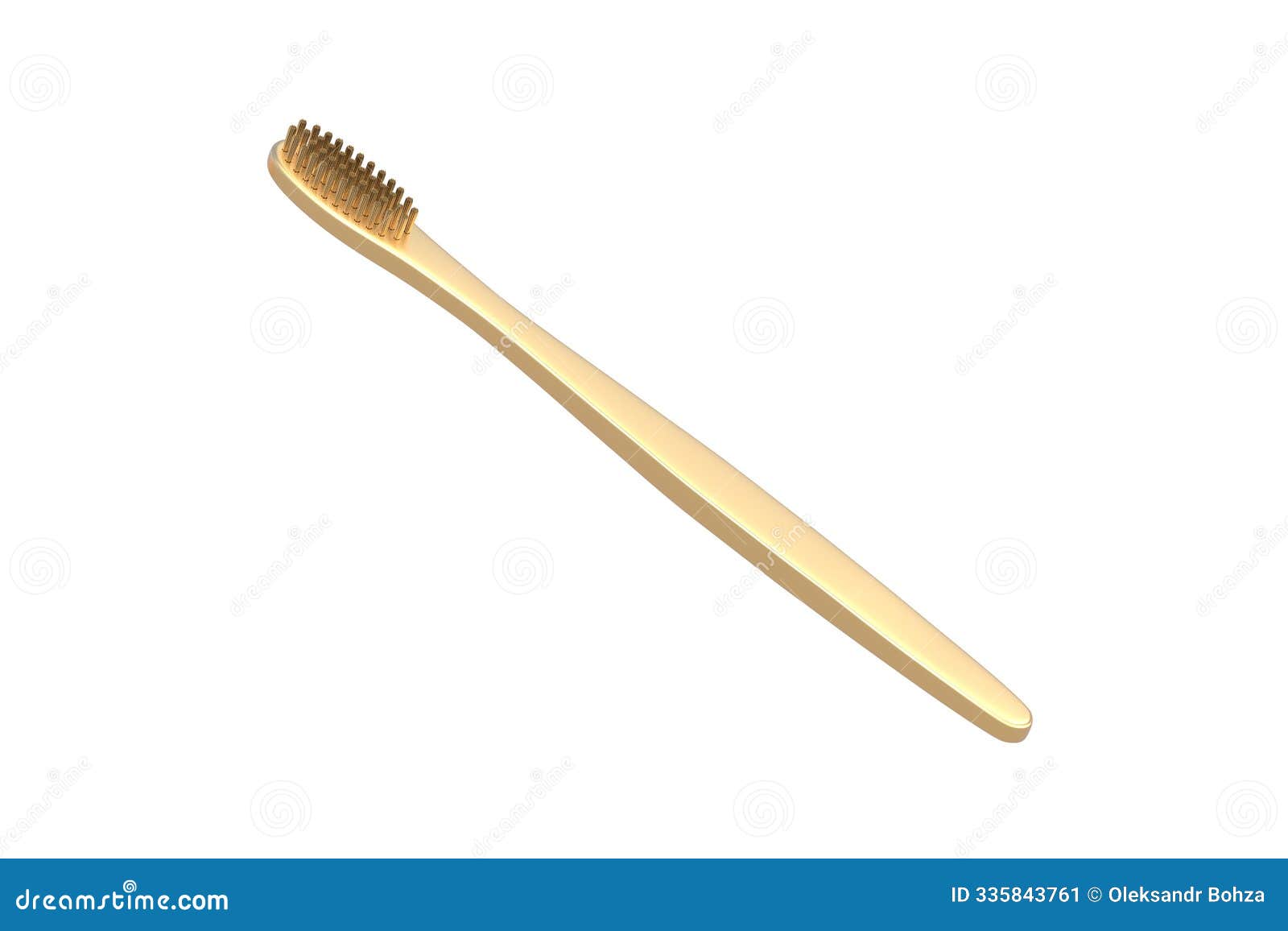 Golden Toothbrush Isolated on White Background Stock Illustration ...