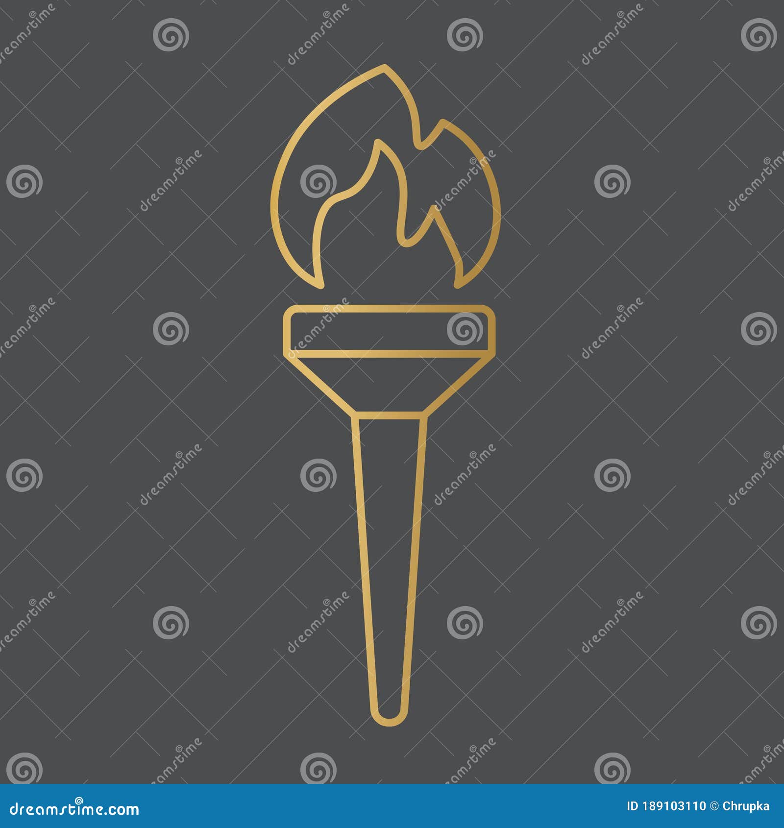 Golden torch icon stock vector. Illustration of golden - 189103110