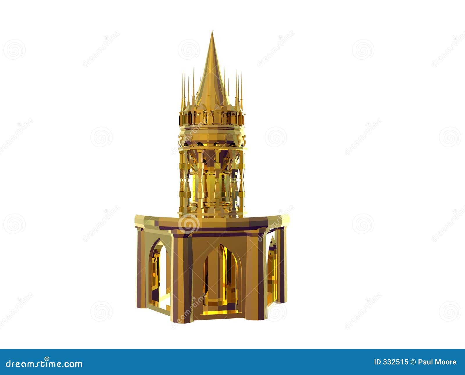 Golden Tower stock illustration. Illustration of decorative - 332515