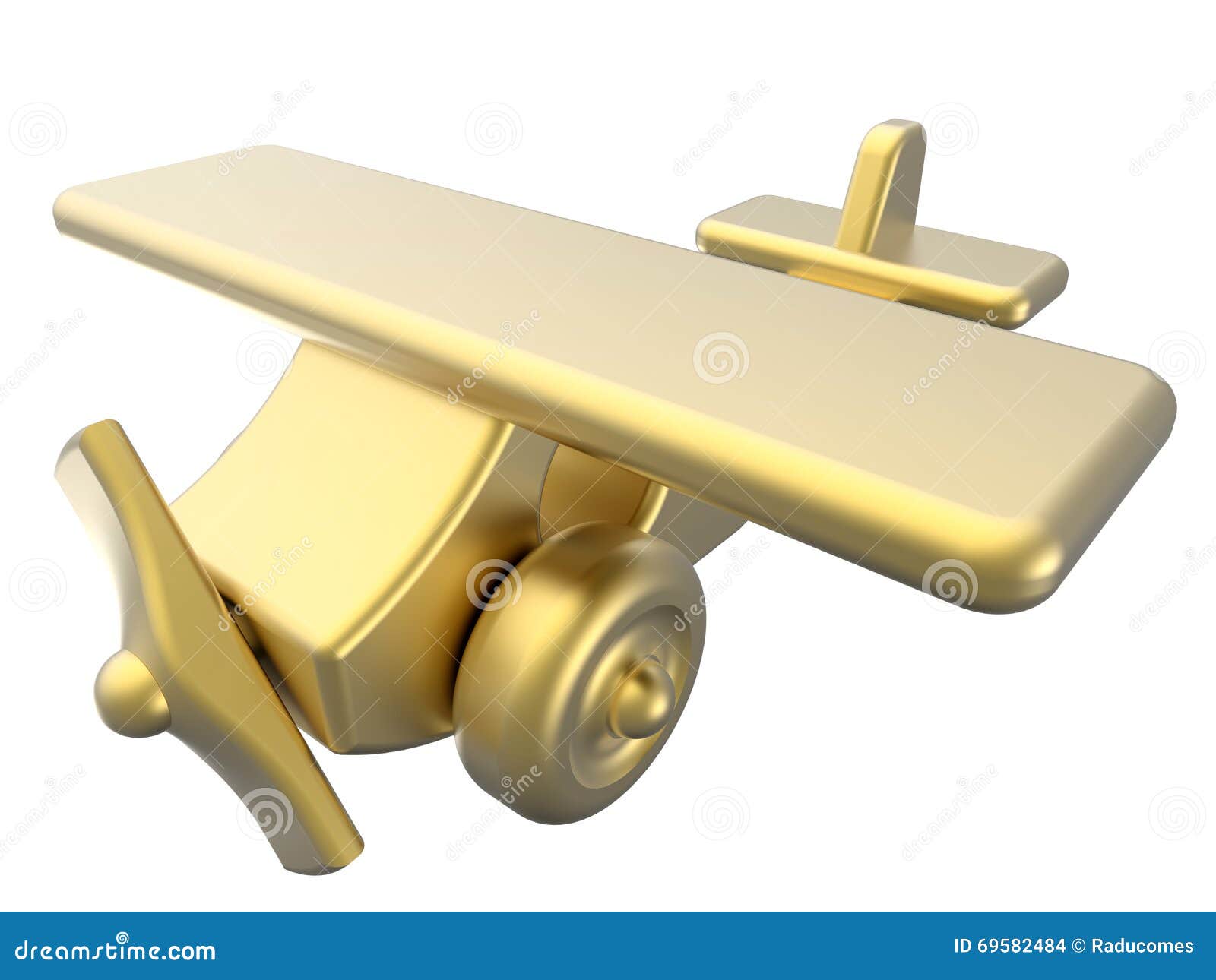 Golden toy plane stock illustration. Illustration of biplane - 69582484