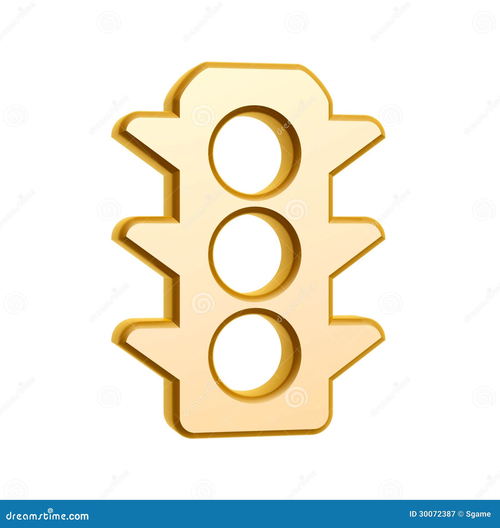 Golden Traffic Light Symbol Stock Illustration - Illustration of light ...