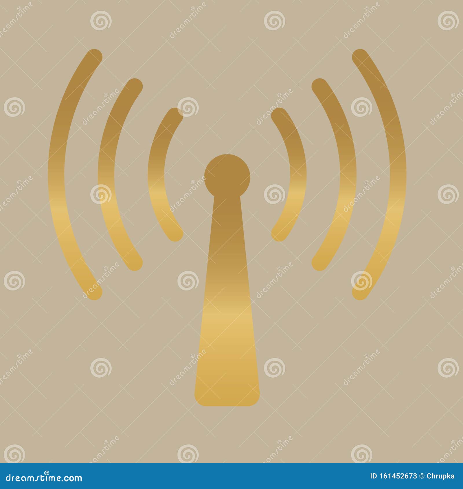 Golden Transmission Signal Icon Stock Vector - Illustration of ...
