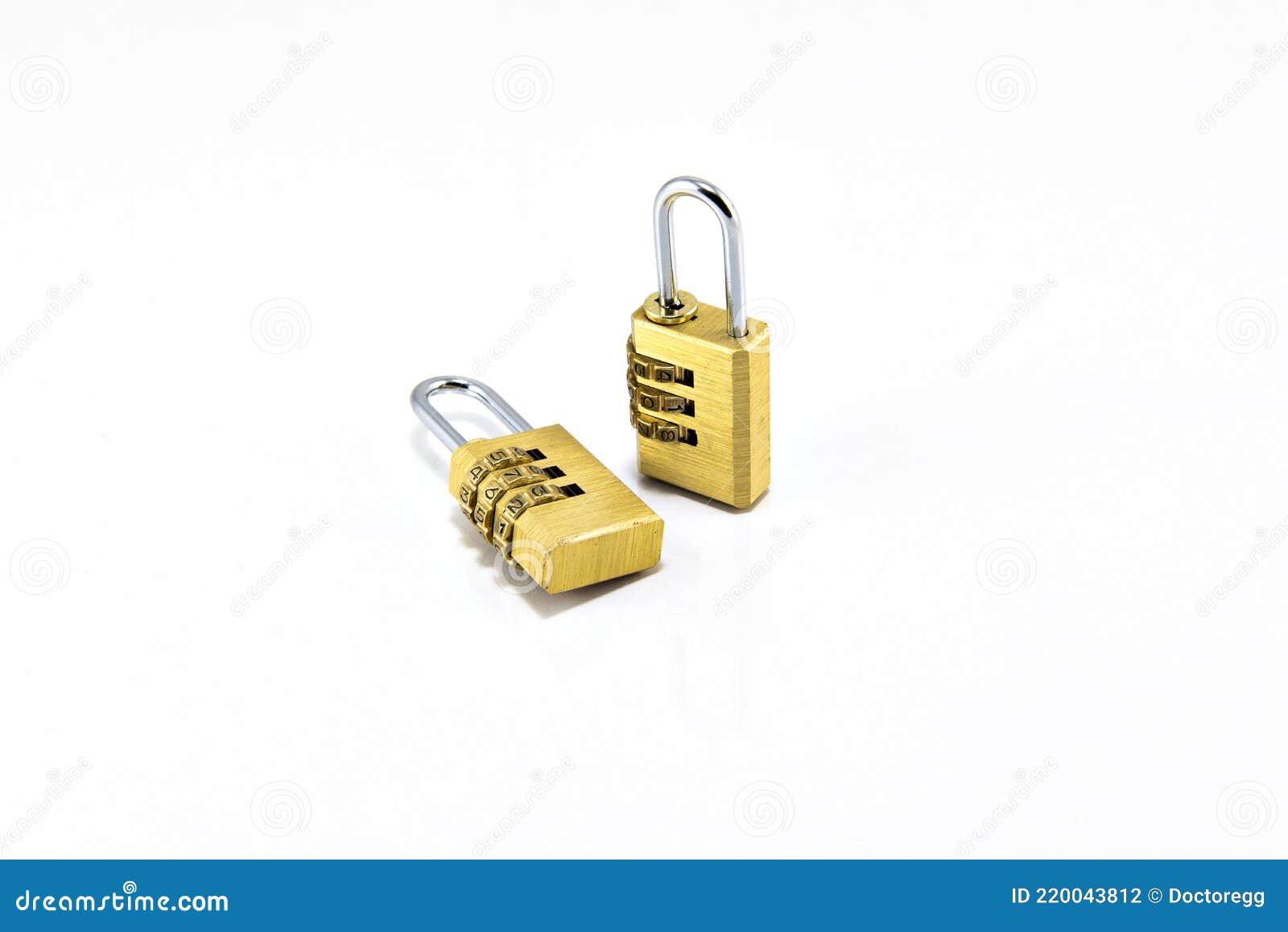 Golden Travel Sentry Padlock Coded Key on the White Background Stock ...