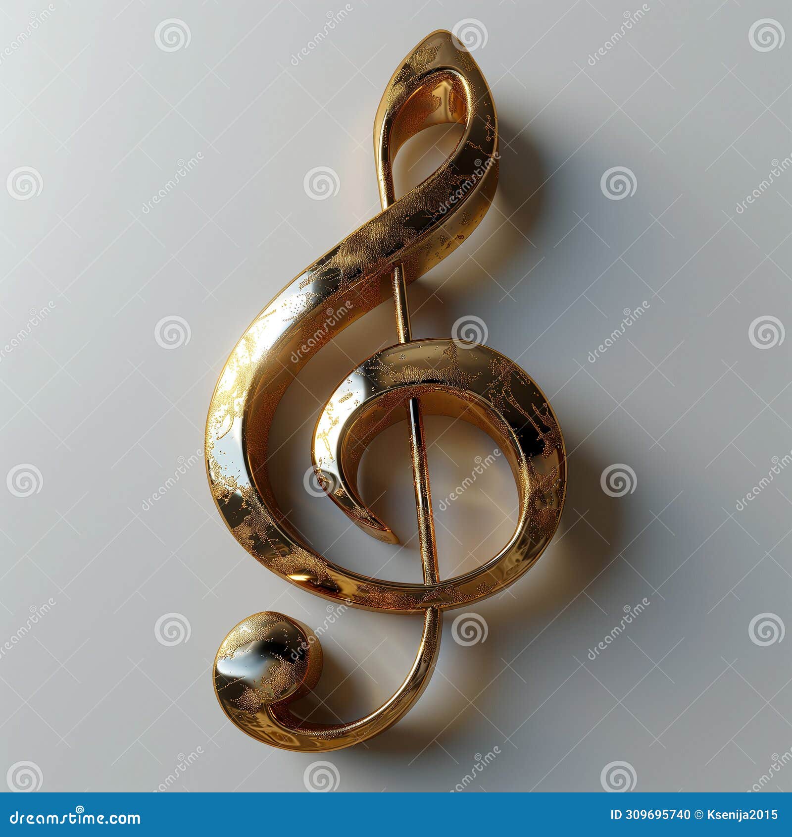 Golden Treble Clef - 3d Render Stock Illustration - Illustration of ...