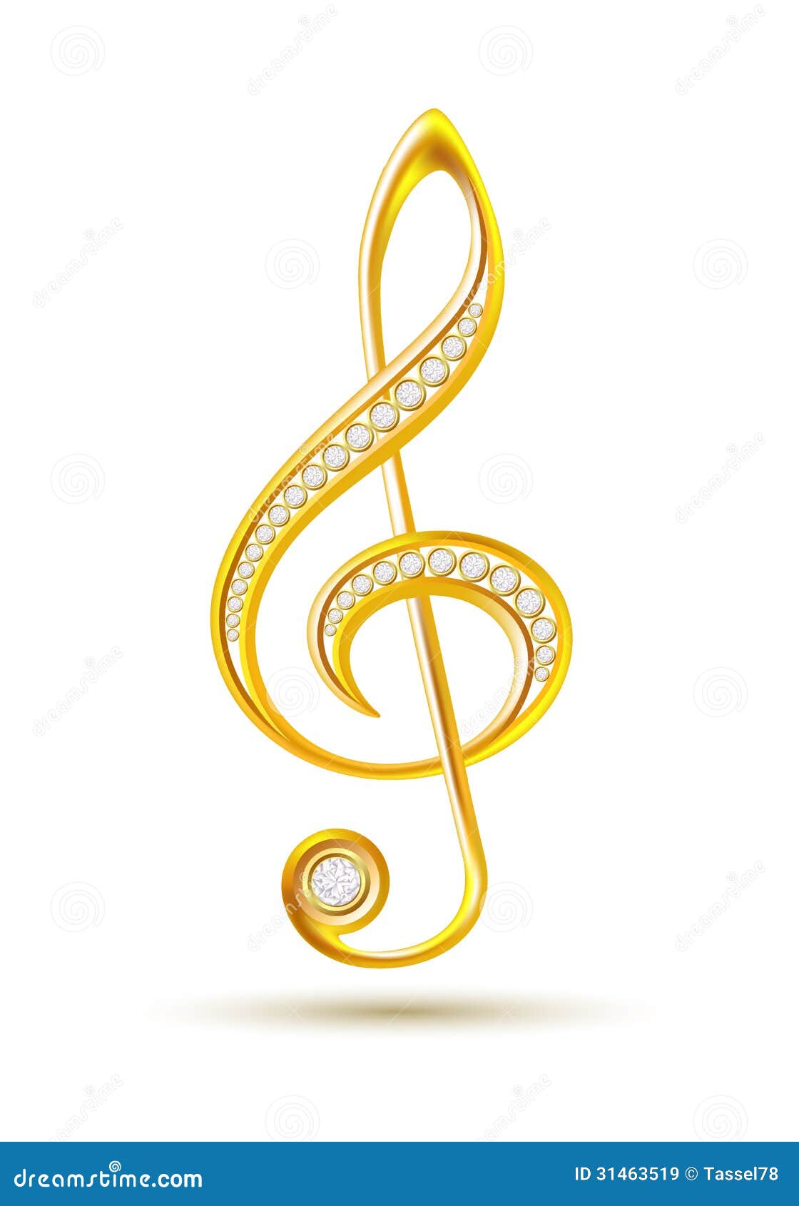 Diamond Treble Clef Cartoon Vector | CartoonDealer.com #38395199