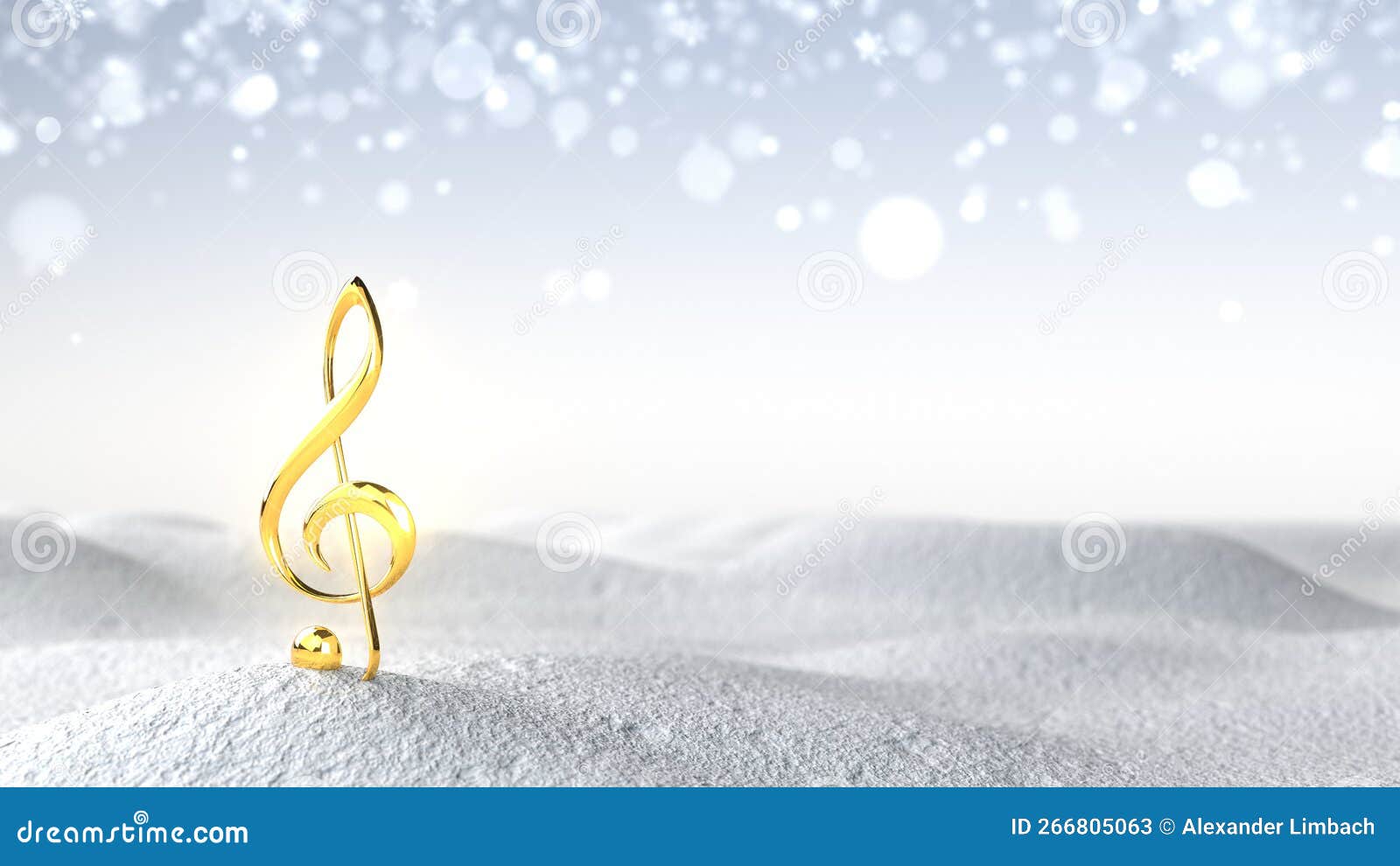 Golden Treble Clef in Snow stock illustration. Illustration of symphony ...