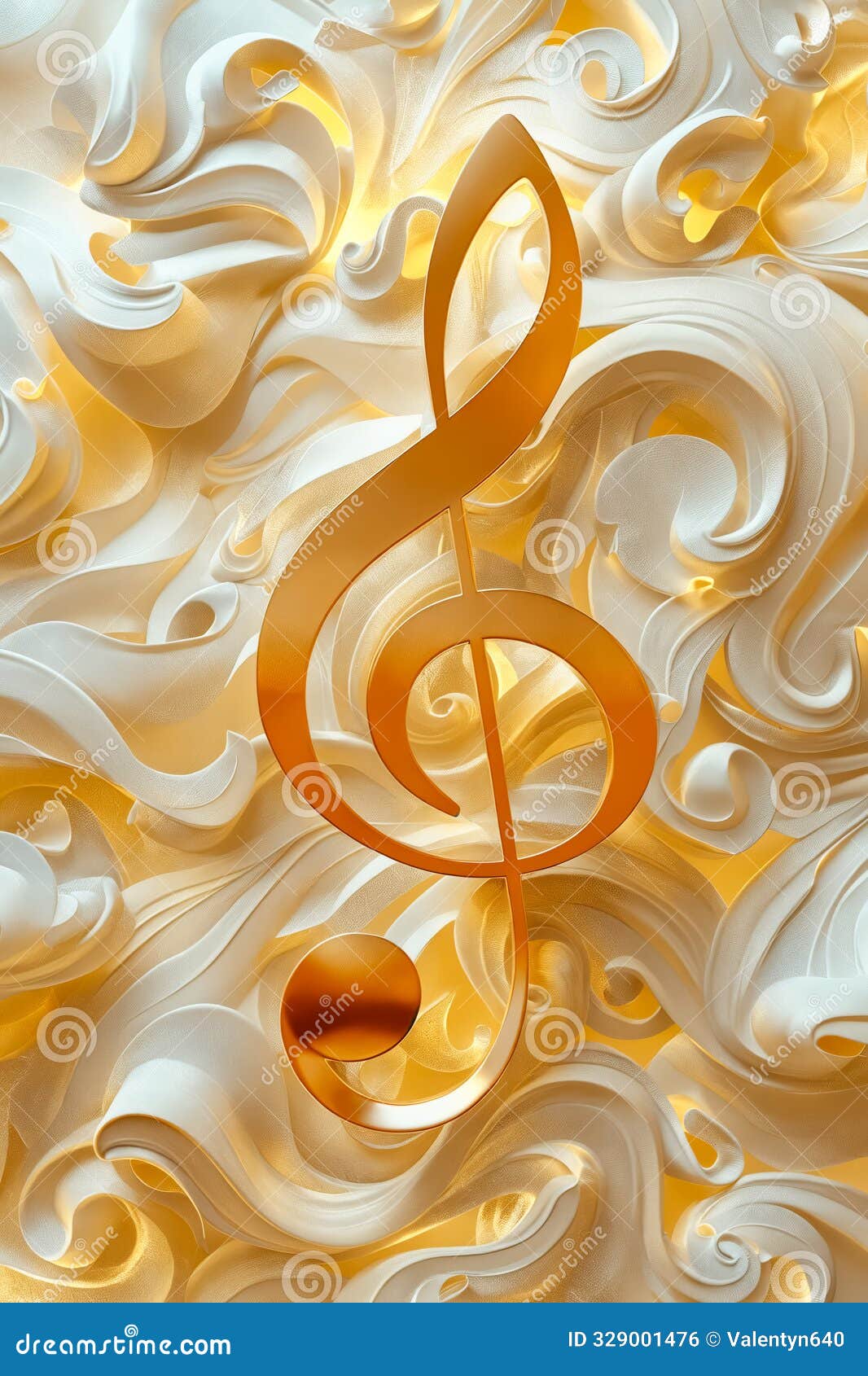 A Golden Treble Clef on a White and Gold Background. Generative AI ...