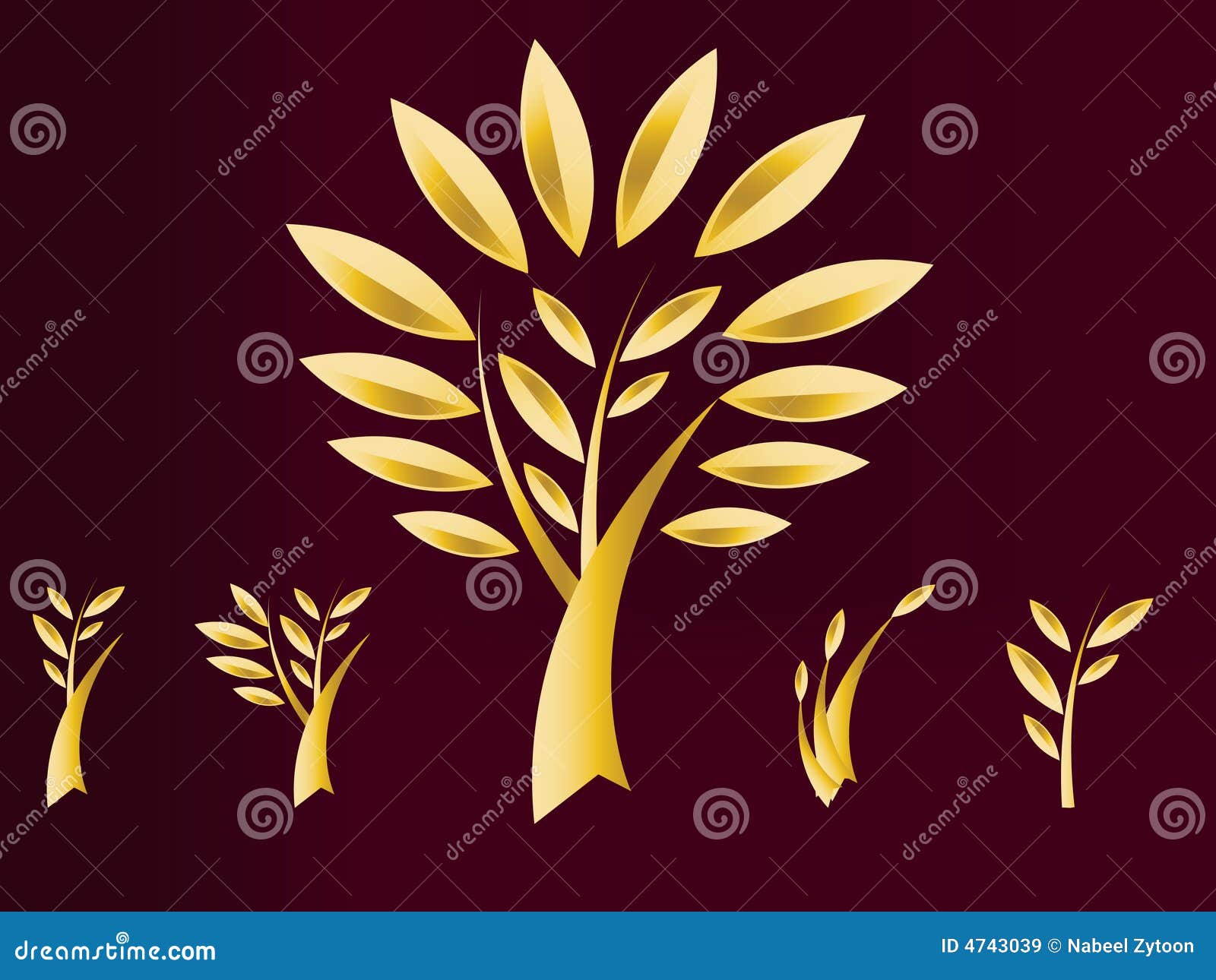 Golden Tree stock vector. Illustration of gold, tree, idea - 4743039