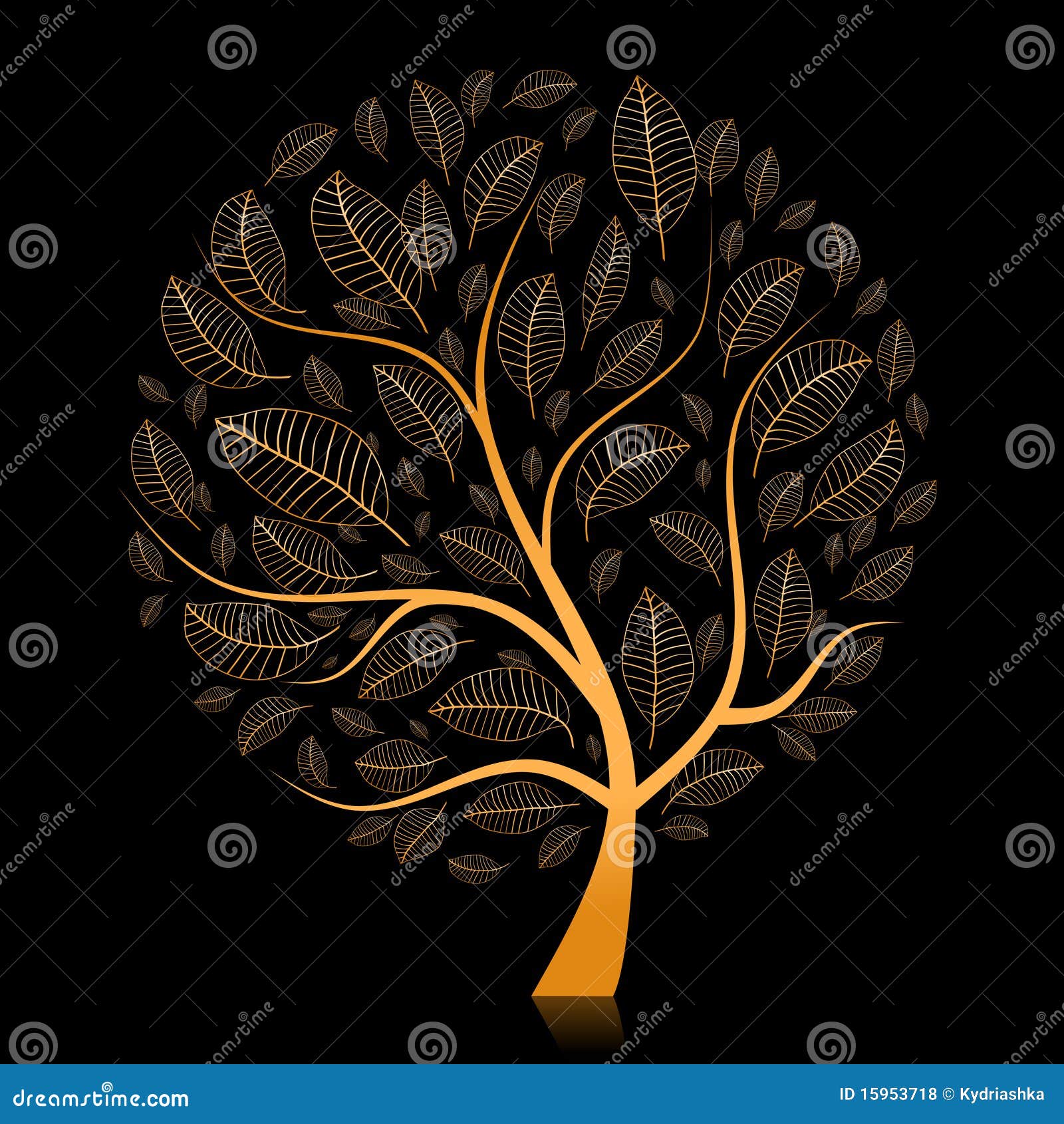 Golden Tree Beautiful for Your Design Stock Vector - Illustration of ...