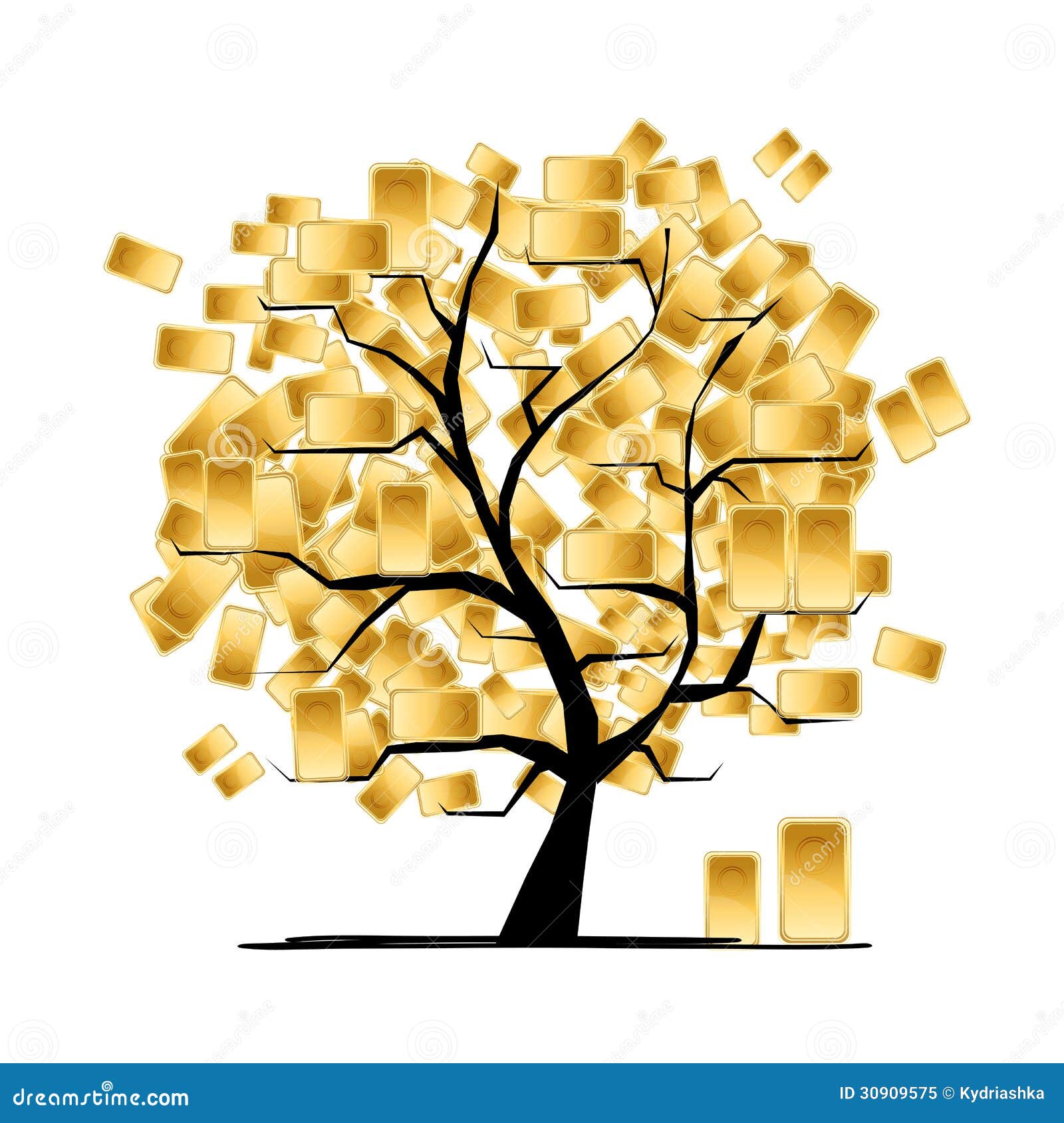 Golden Tree Concept for Your Design Stock Vector - Illustration of ...