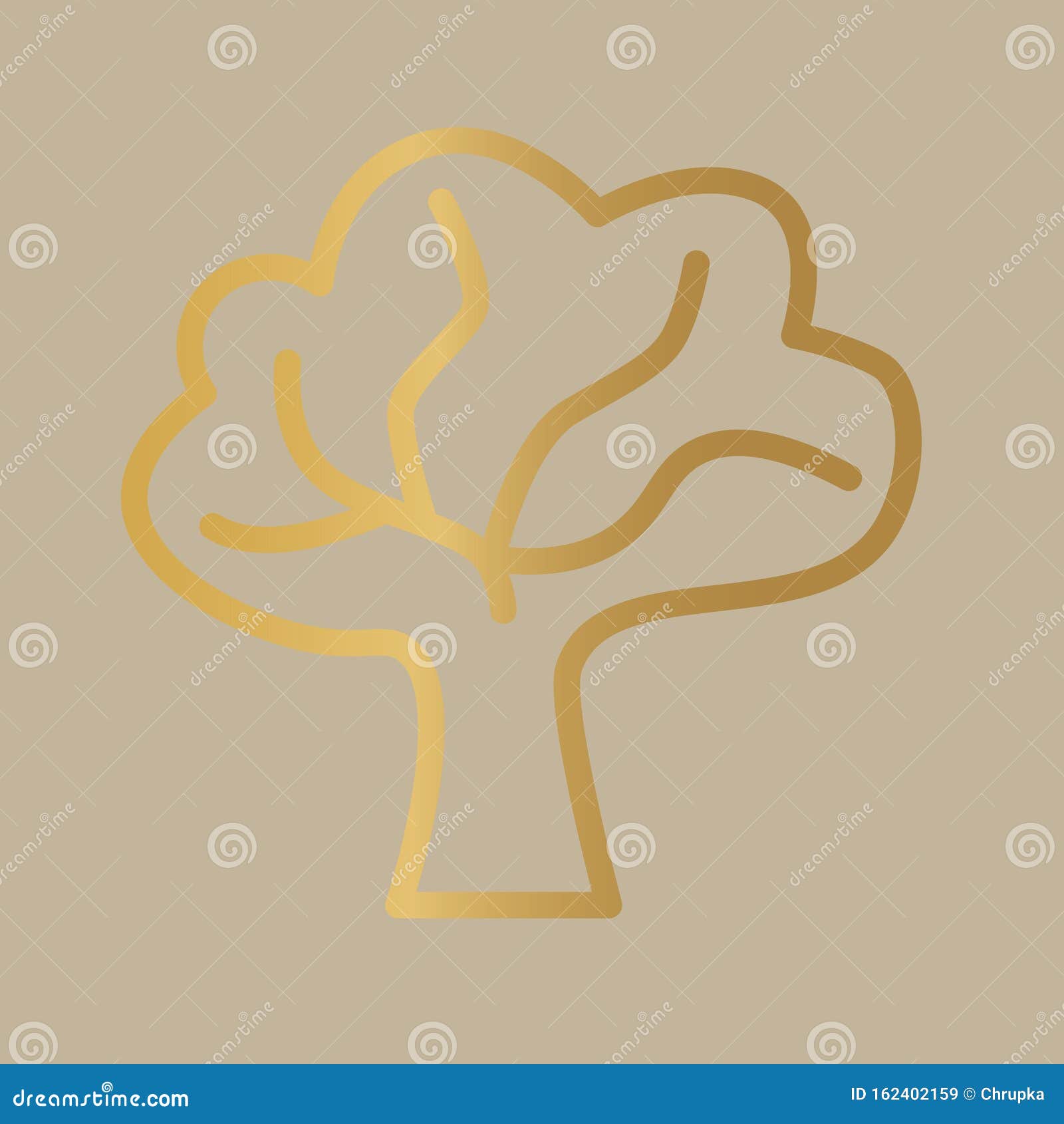 Golden tree icon stock vector. Illustration of rural - 162402159