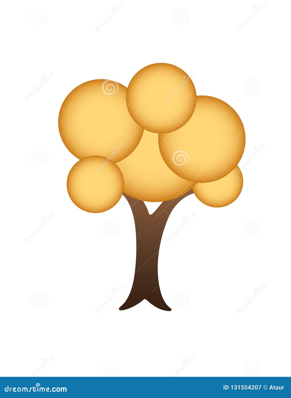 A Golden Tree Logo with Circle Shapes Vector Stock Vector ...
