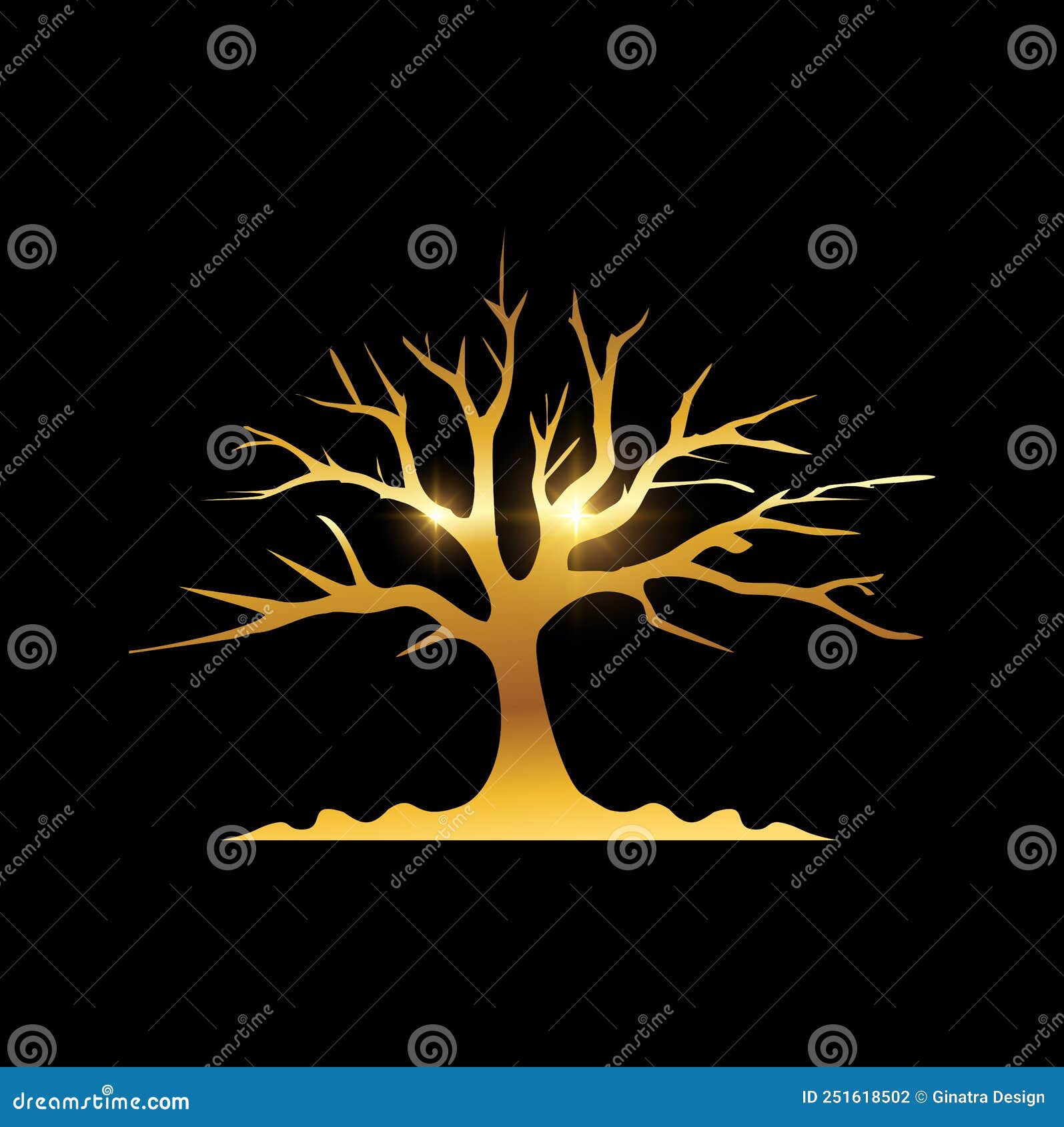Golden Tree Symbol Logo Sign Stock Vector - Illustration of graphic ...