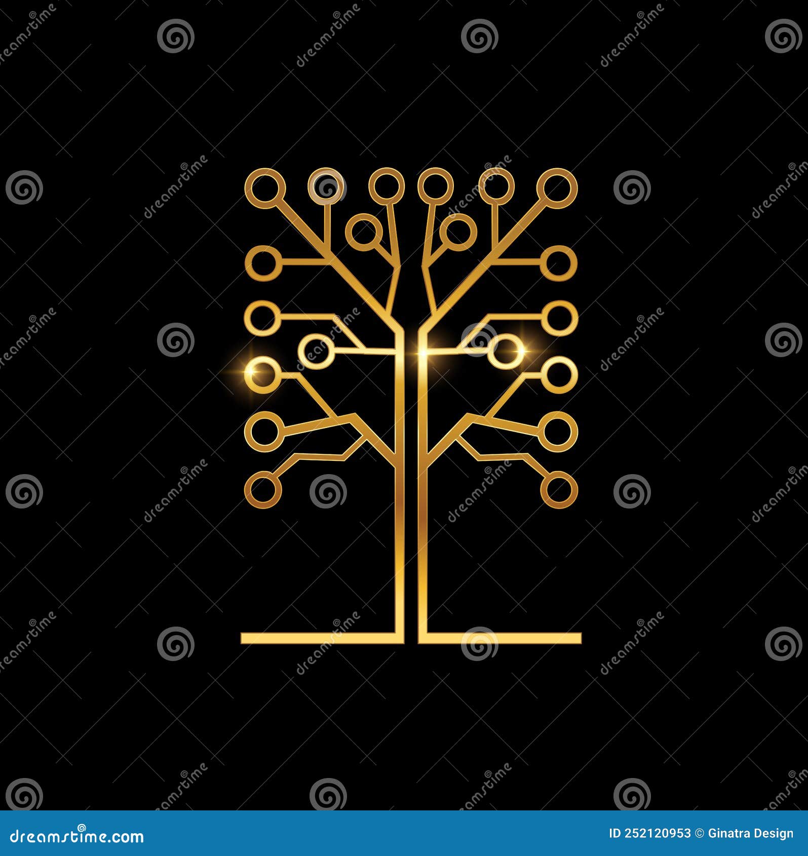 Golden Tree Symbol Logo Sign Stock Vector - Illustration of garden ...