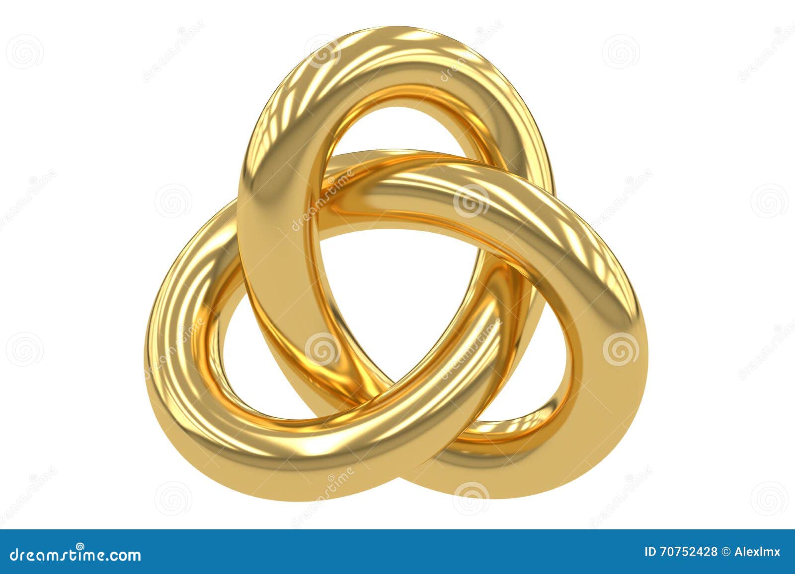 Trefoil Knot. Vector Illustration Consisting Of Points And Lines. 3D ...