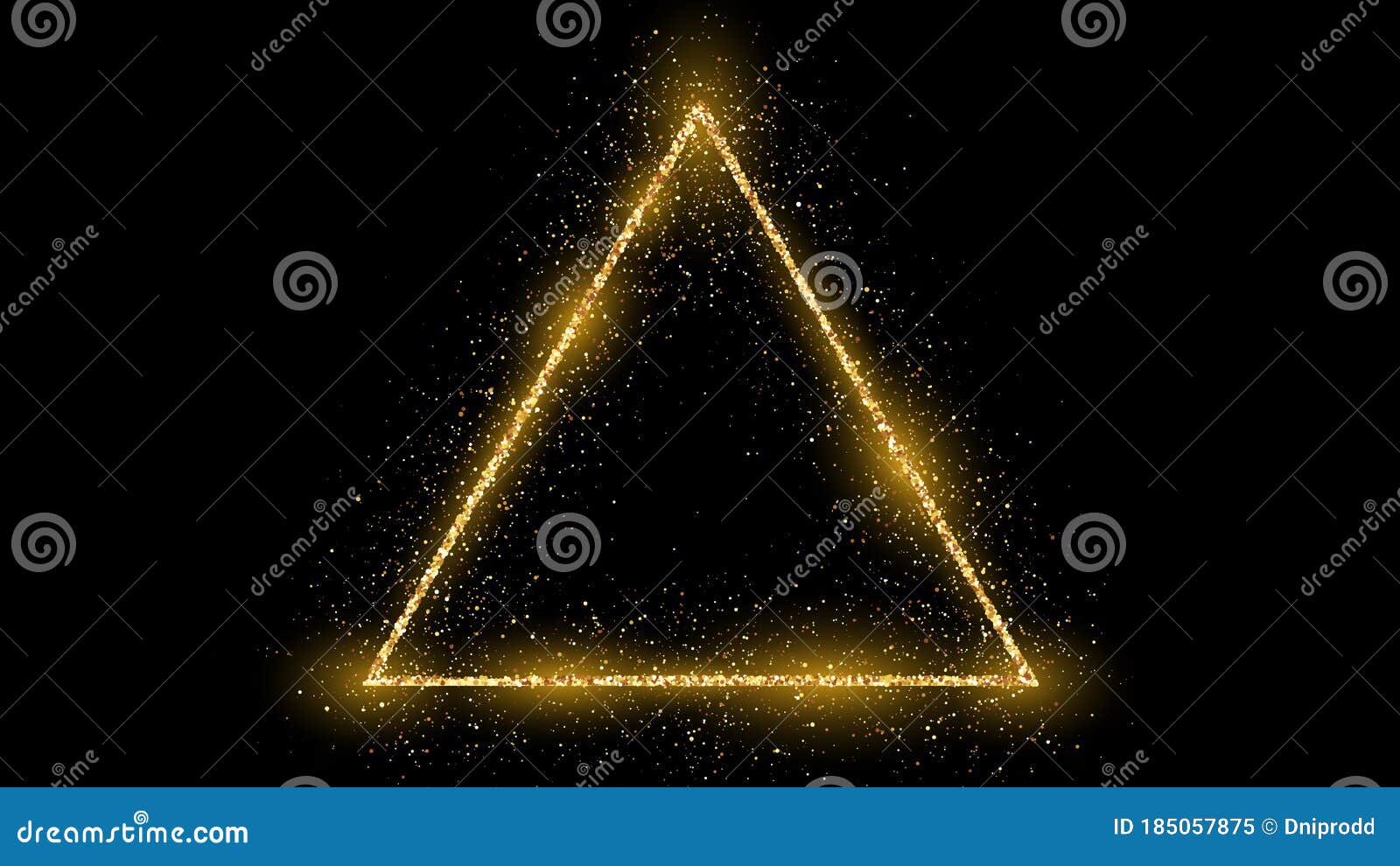 Golden Triangle Frame with Glitter Stock Vector - Illustration of ...