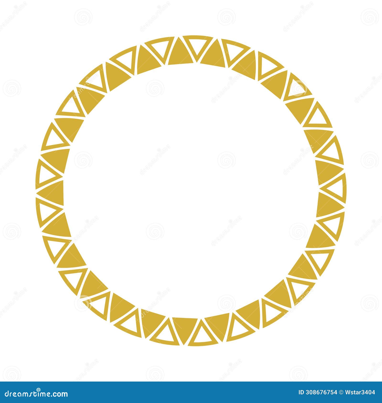 Golden Triangle Tribal Style Ornamental Round Frame Border Stock Vector ...