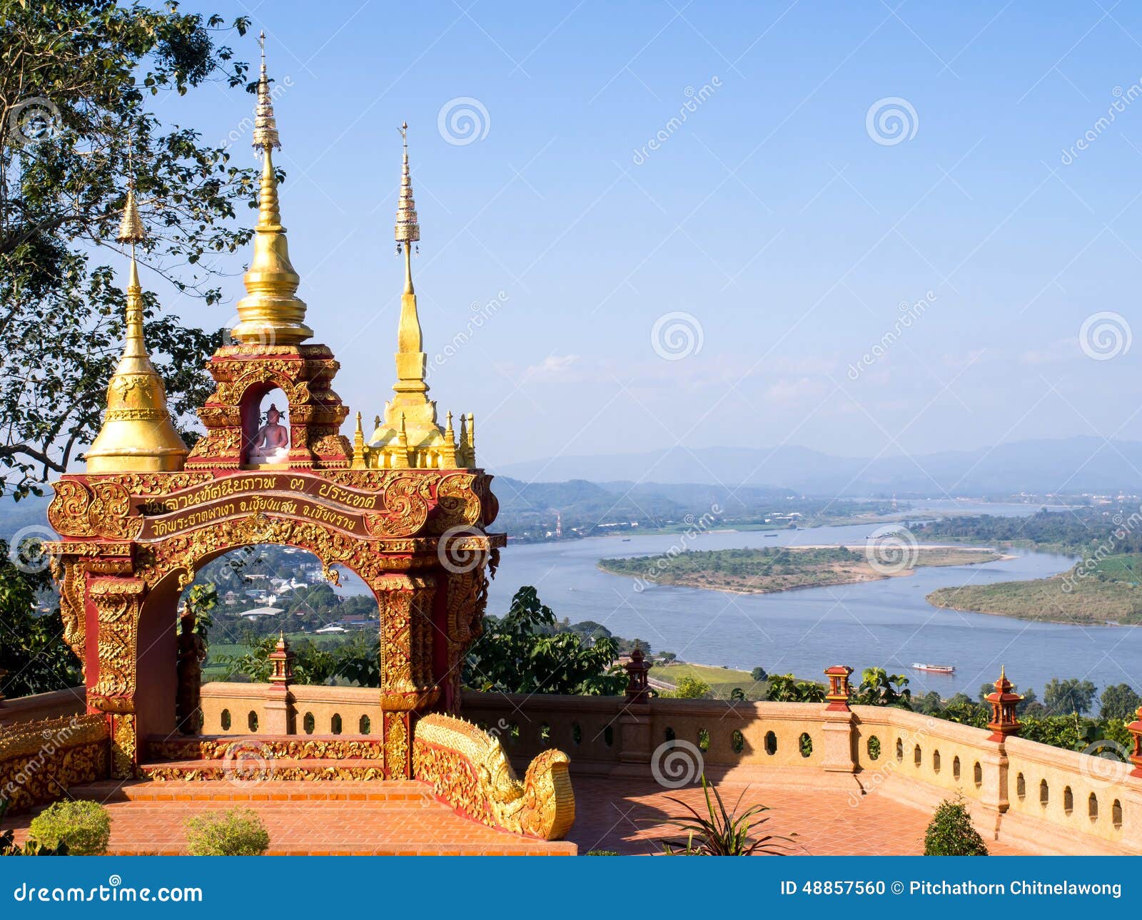 Golden Triangle Viewpoint from Thailand Stock Photo - Image of myanmar ...