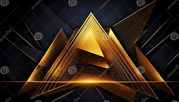 Golden Triangles Layered Intricately, Creating a Visually Striking ...