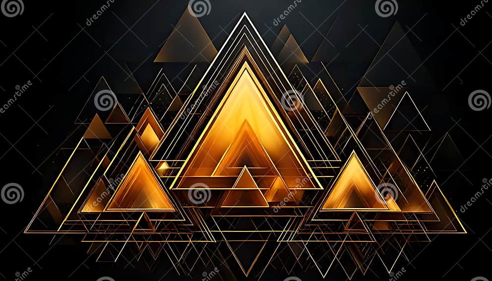 Golden Triangles Layered Intricately, Creating a Visually Striking ...