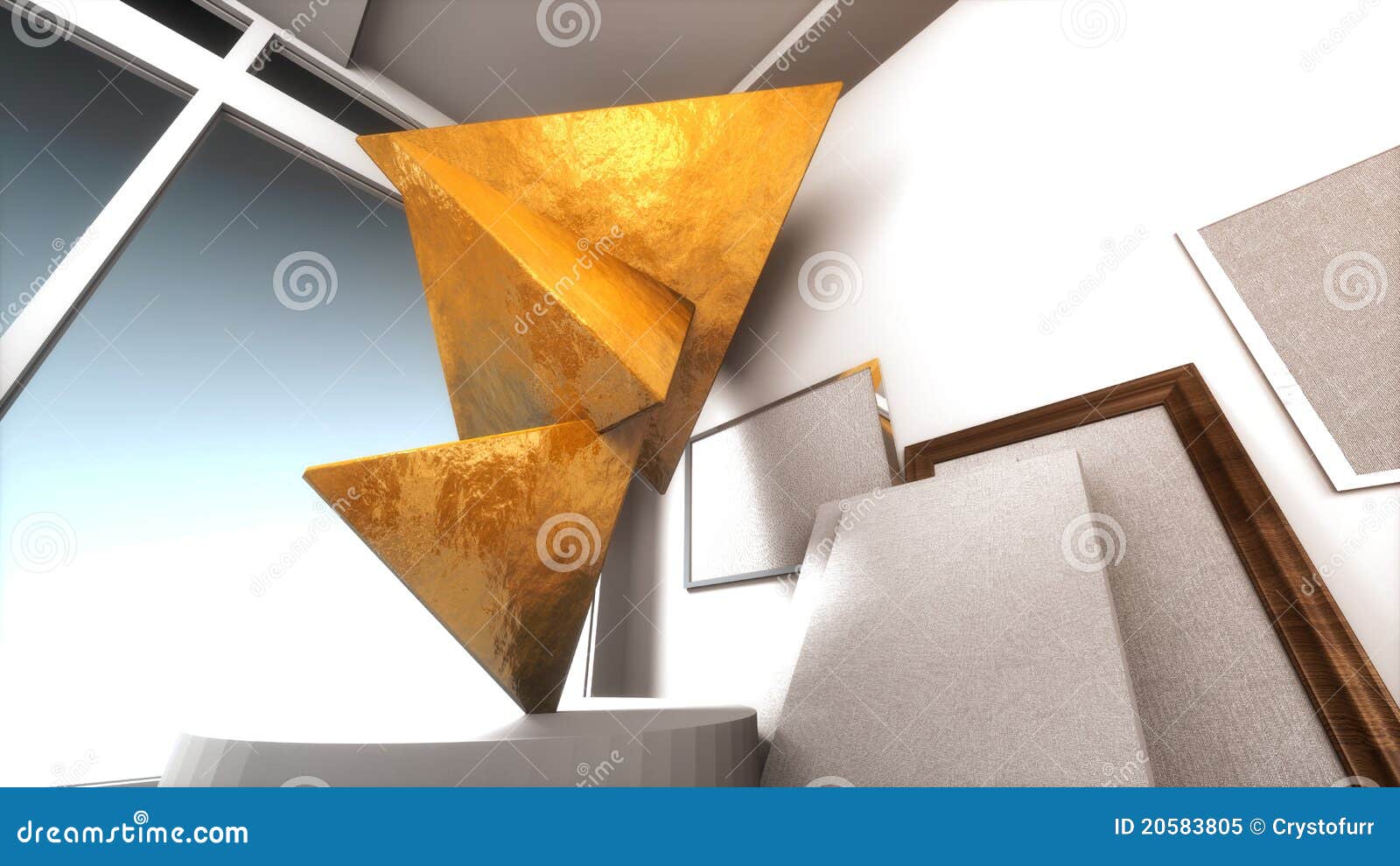 Golden Triangles in Museum stock illustration. Illustration of triangle ...