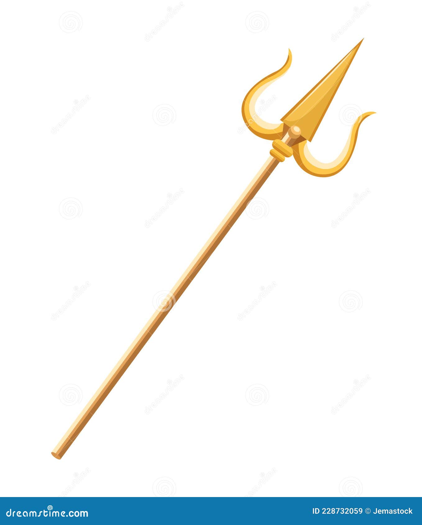 Golden trident icon stock vector. Illustration of isolated - 228732059