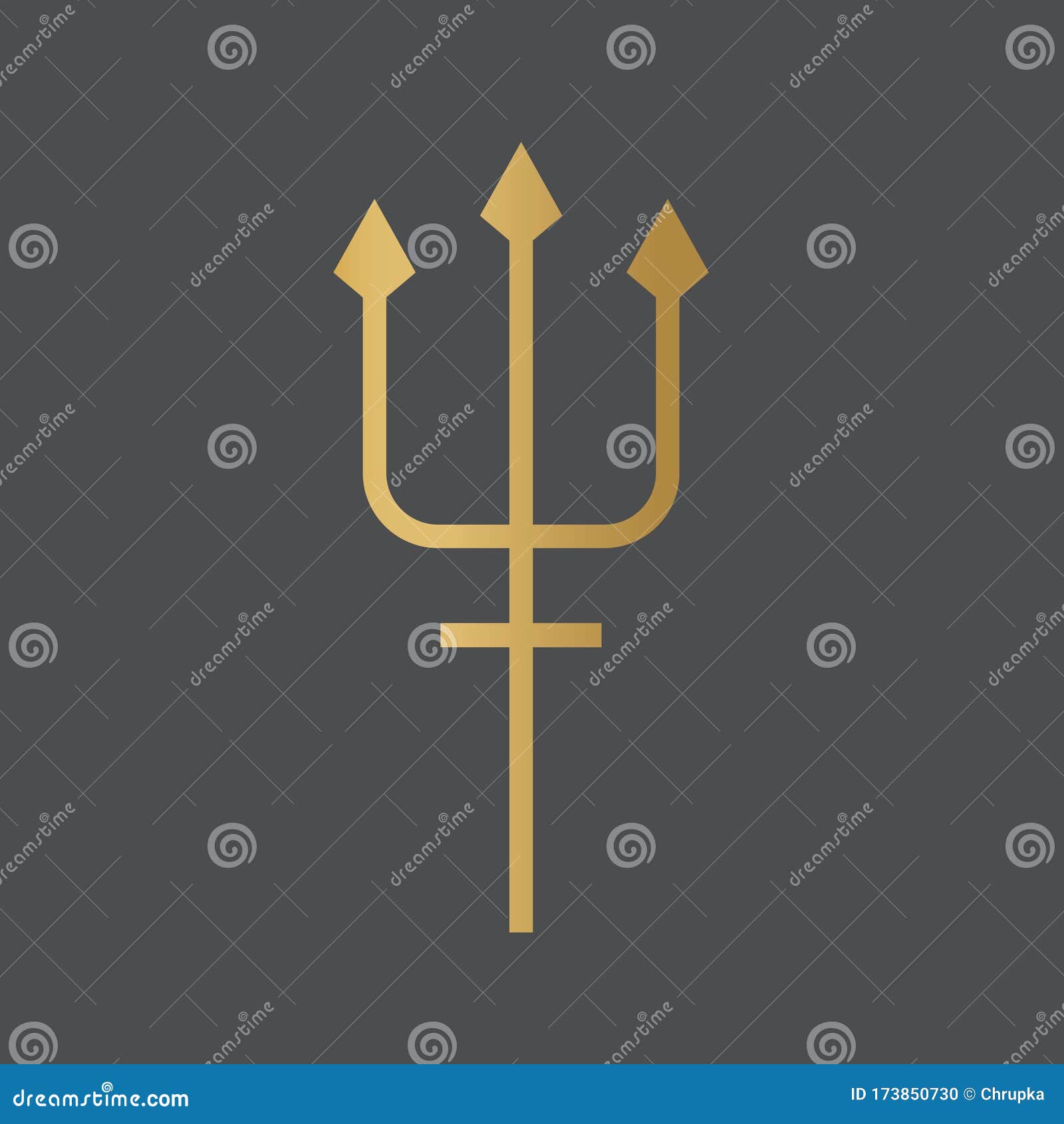 Golden trident icon stock vector. Illustration of monster - 173850730
